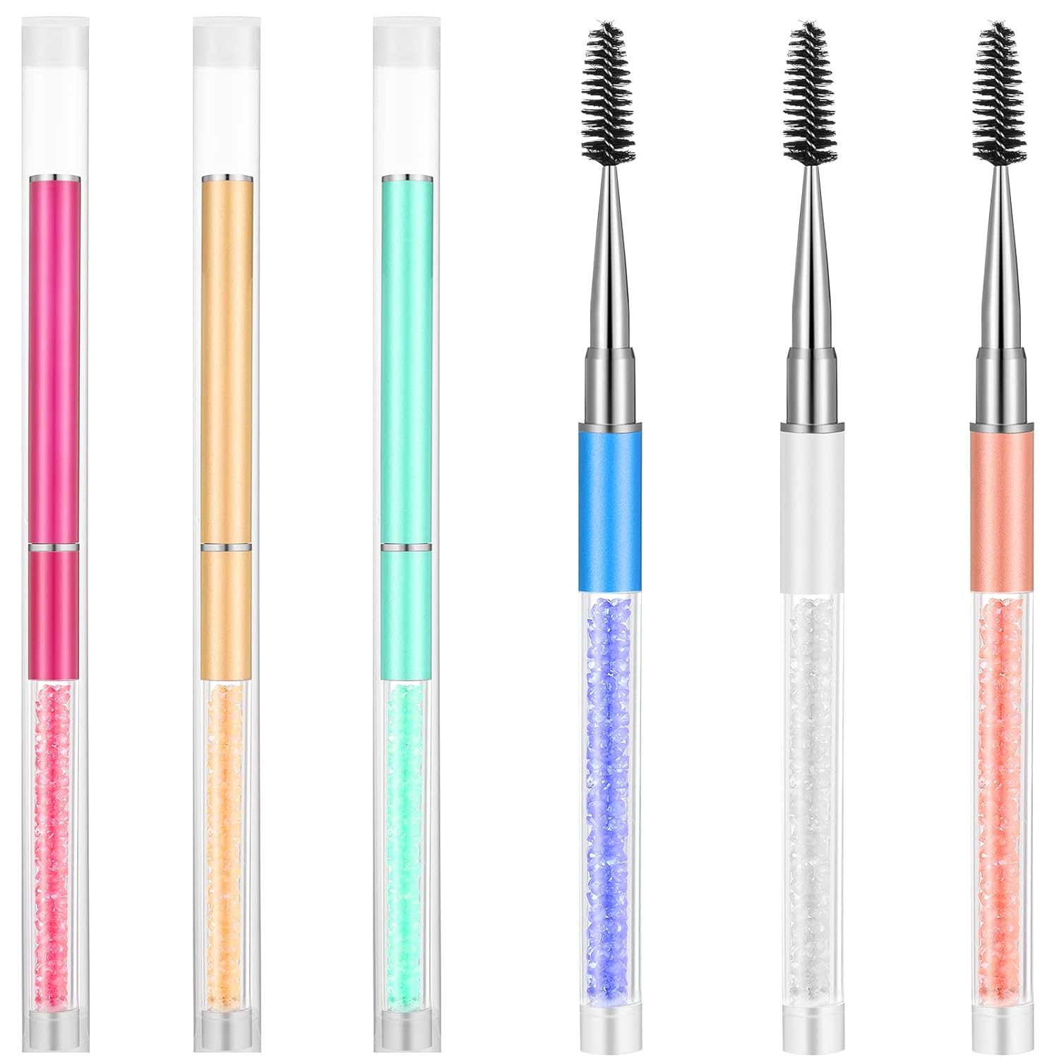 Amazon.com: 6 Pieces Eyebrow Brush Wand Mascara Eye Brush retractable ...