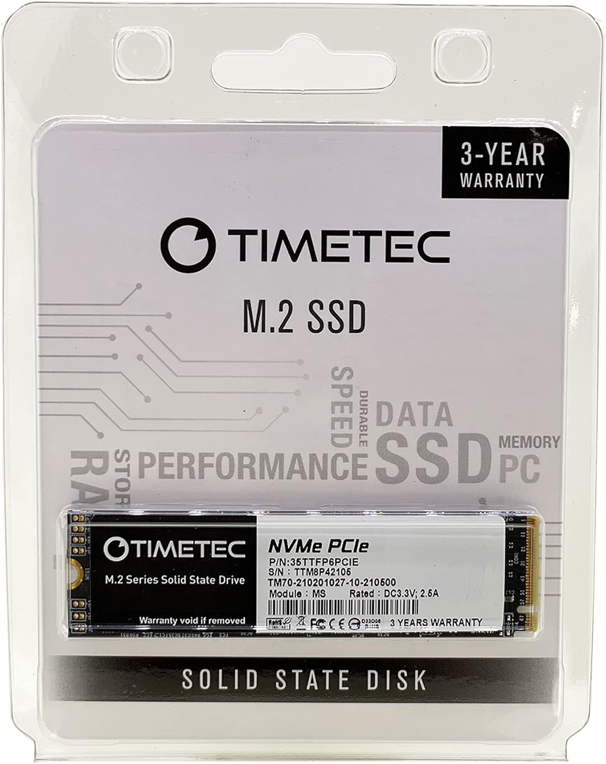 Timetec 512GB SSD NVMe PCIe Gen3x4 8Gb/s M.2 2280 3D NAND TLC 350TBW ...