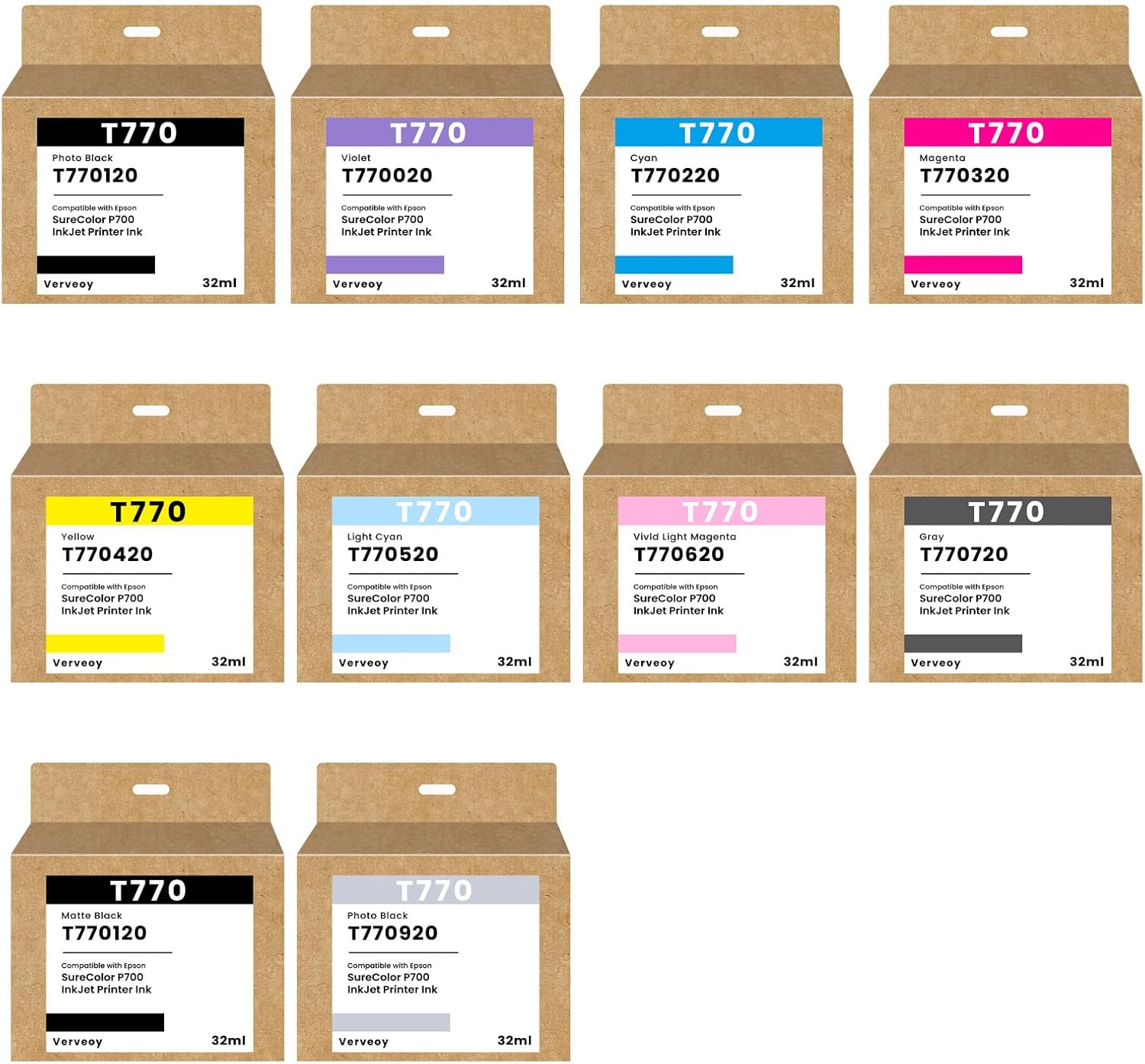 Amazon.com: Remanufactured T770 770 P700 Ink Cartridges Replacement for ...