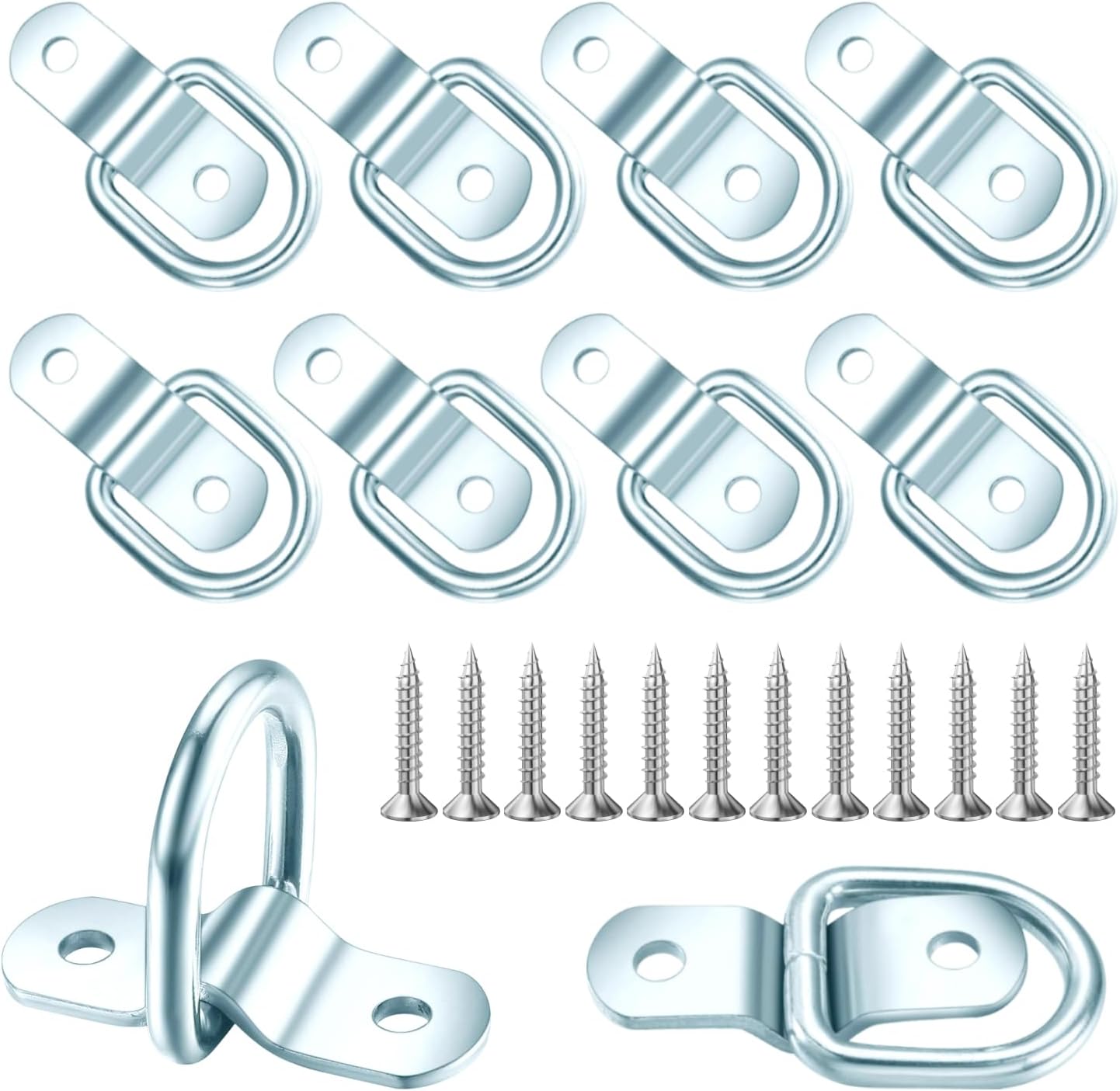 Amazon.com: GearTrust Trailer D Rings Heavy Duty Bolt-On Forged D Ring ...