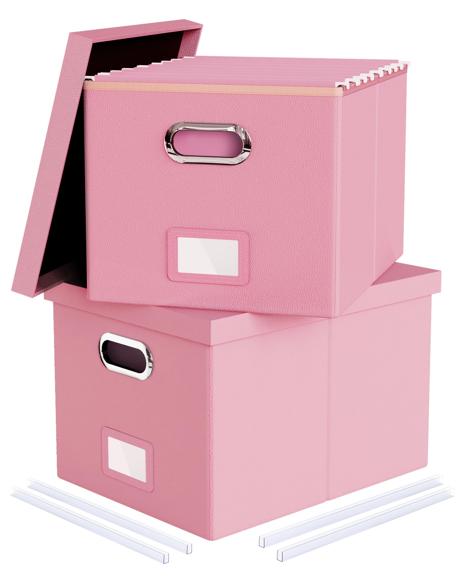 Snapklik.com : 2 Pack File Storage Organizer Box,Filing Box,Portable ...