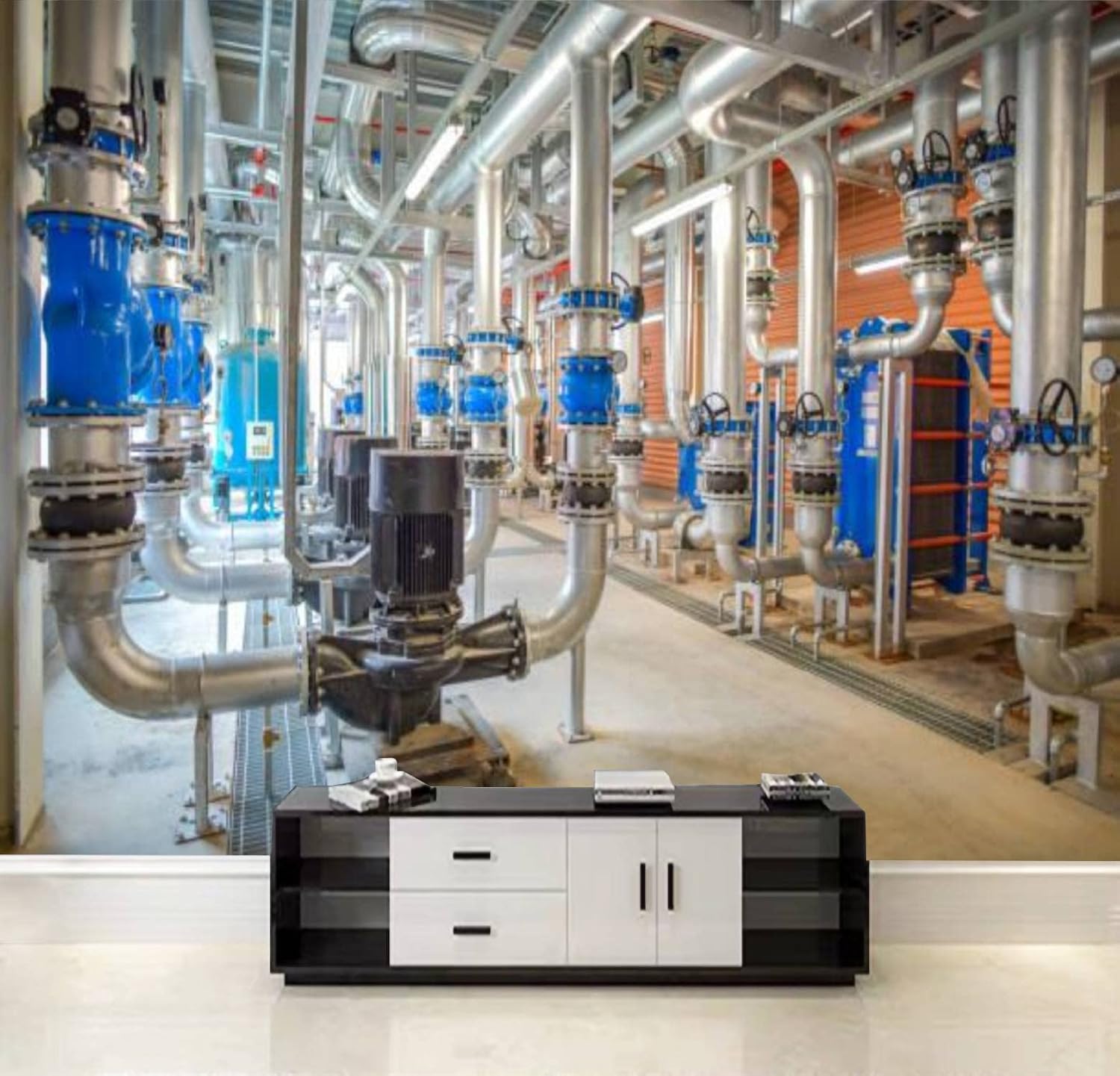 Amazon.com: Wallpaper Wall Mural Industrial interior chiller boiler ...