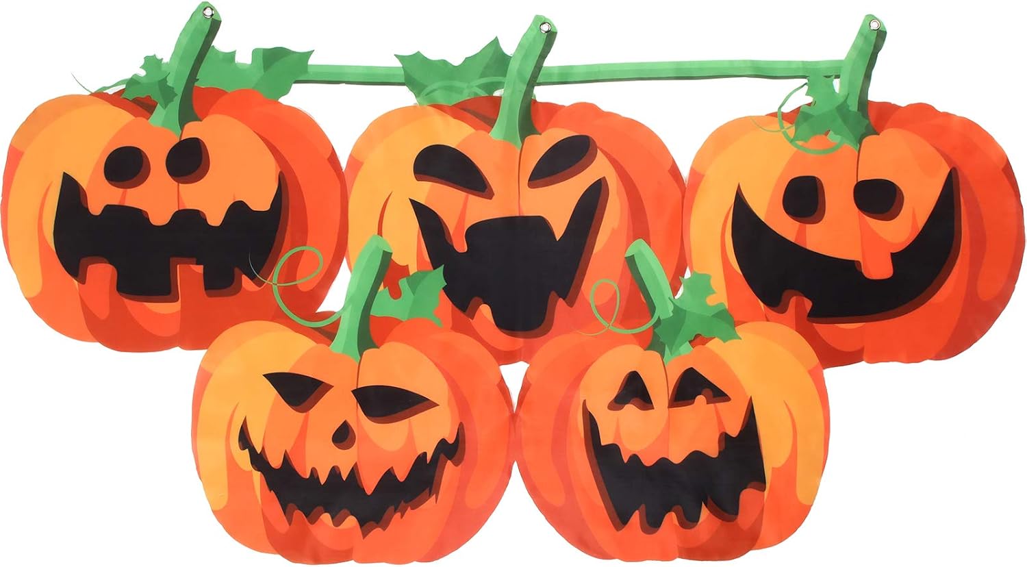 Amazon.com: Halloween Pumpkin Bunting Flag Hanging Banner 59 Inches ...