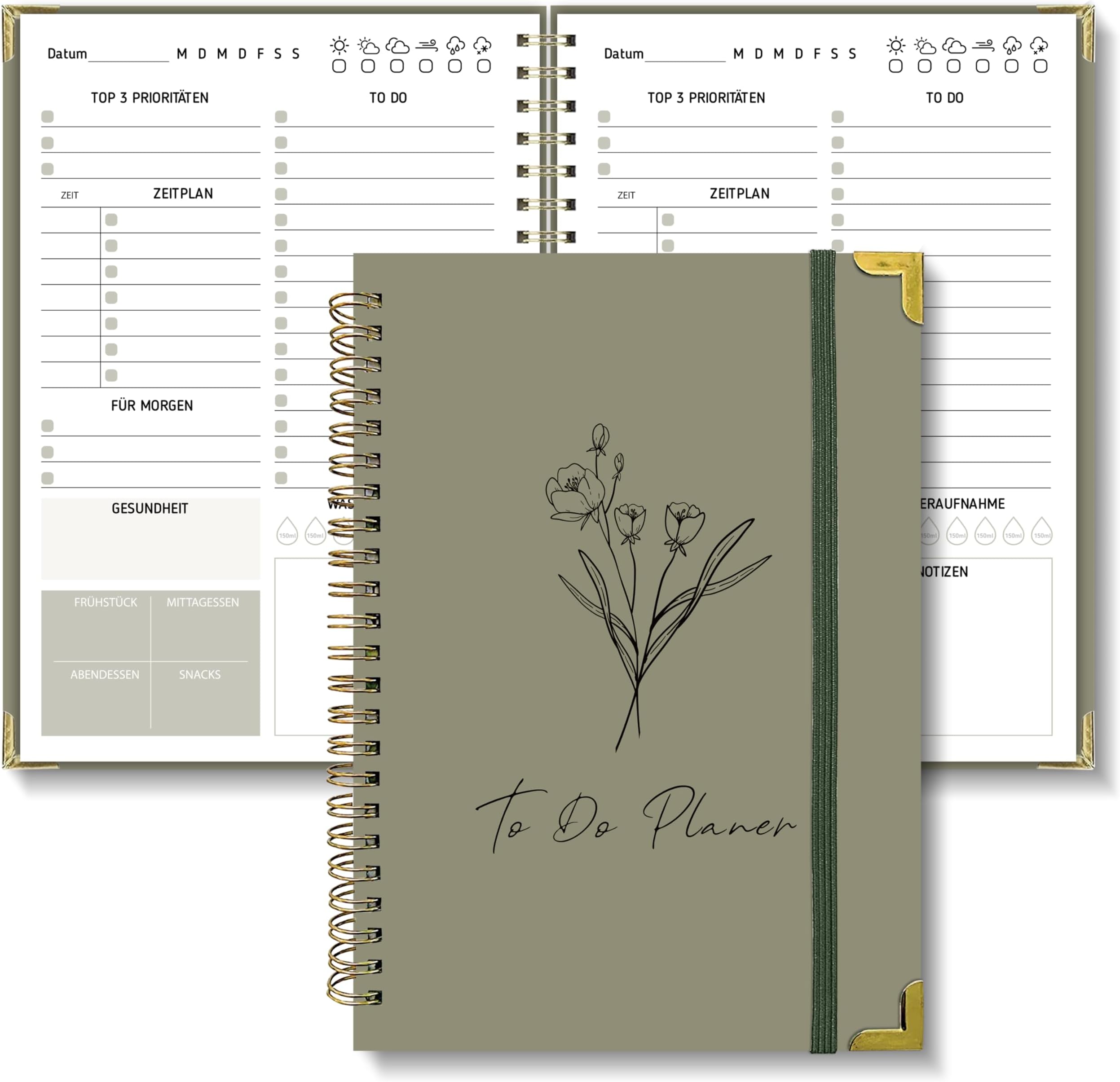 BIROYAL Tagesplaner undatiert A5 | 120-Tage To Do Planer für Aufgaben ...