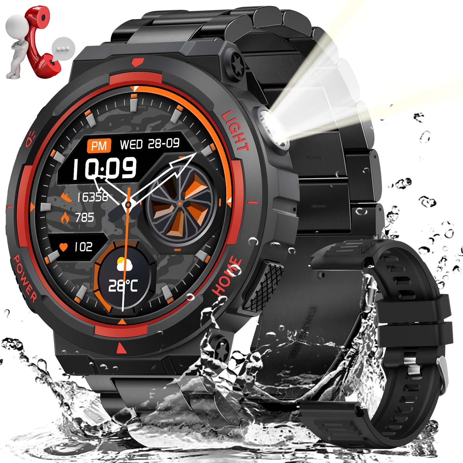 Amazon.com: Military Smart Watches for Men (Answer/Make Calls) LED ...