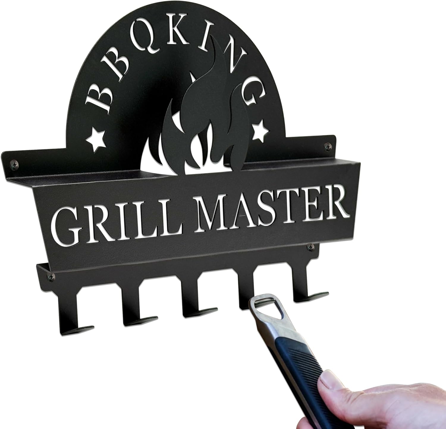 Amazon.com : Wall Mount BBQ Tool Holder - Grill Master BBQ Utensil ...