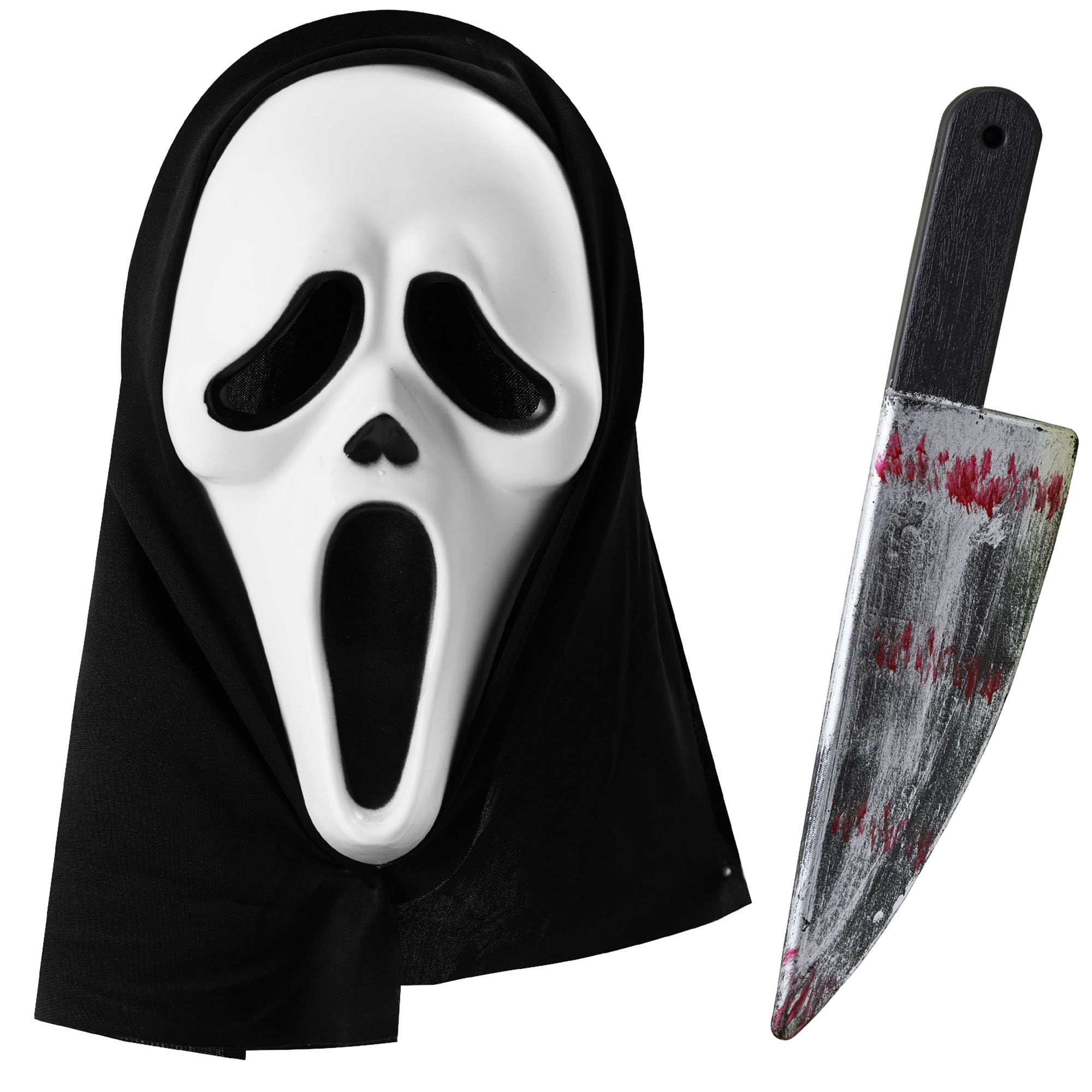 Scream Mask Knife Mega_Jumble Adult Unisex Ghost Face Hooded Scream
