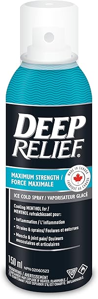 Deep Relief Maximum Strength Ice Cold Pain Relief Spray, Reduces ...