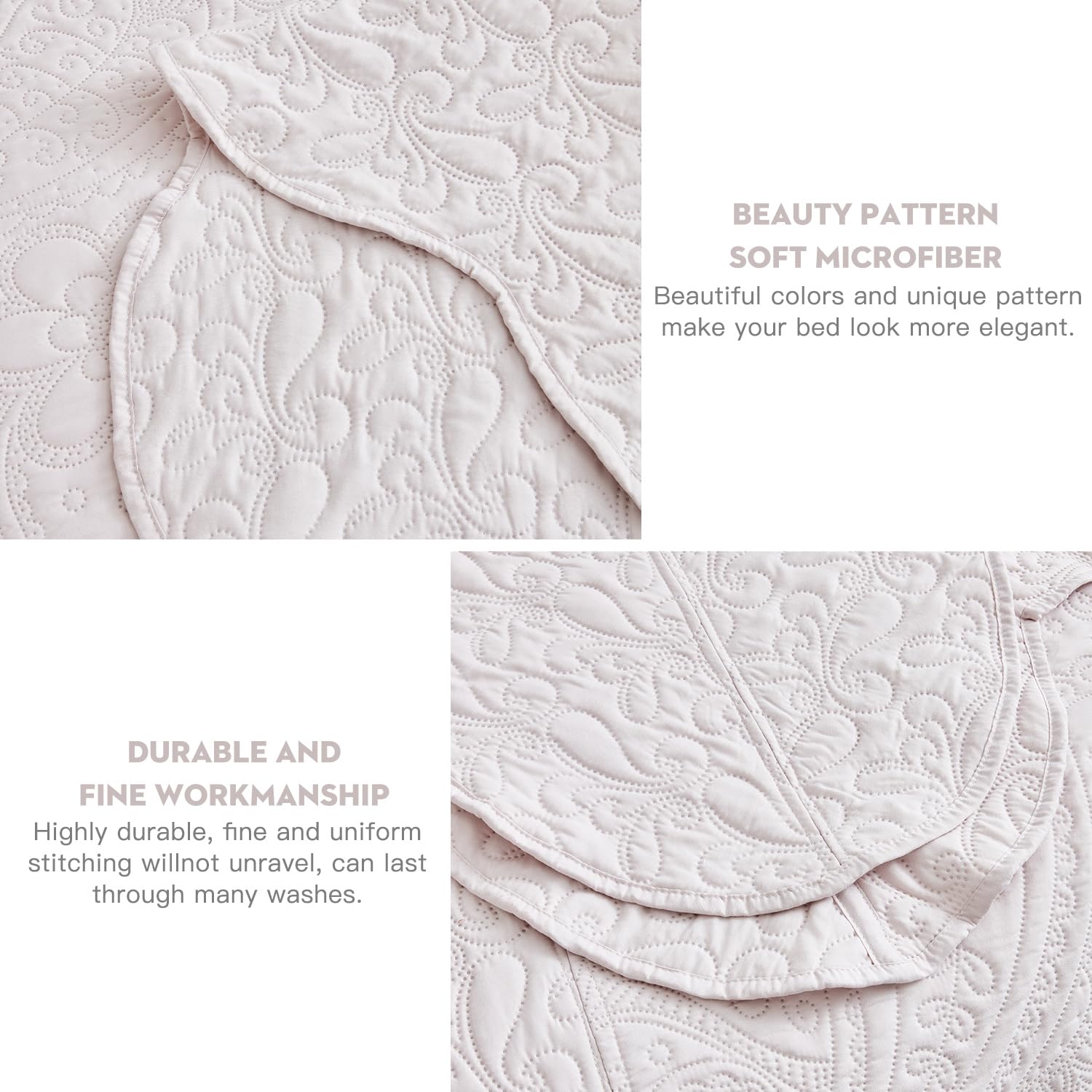Snapklik.com : Oversized King Bedspread 138x122 Extra Wide, Ultrasonic ...