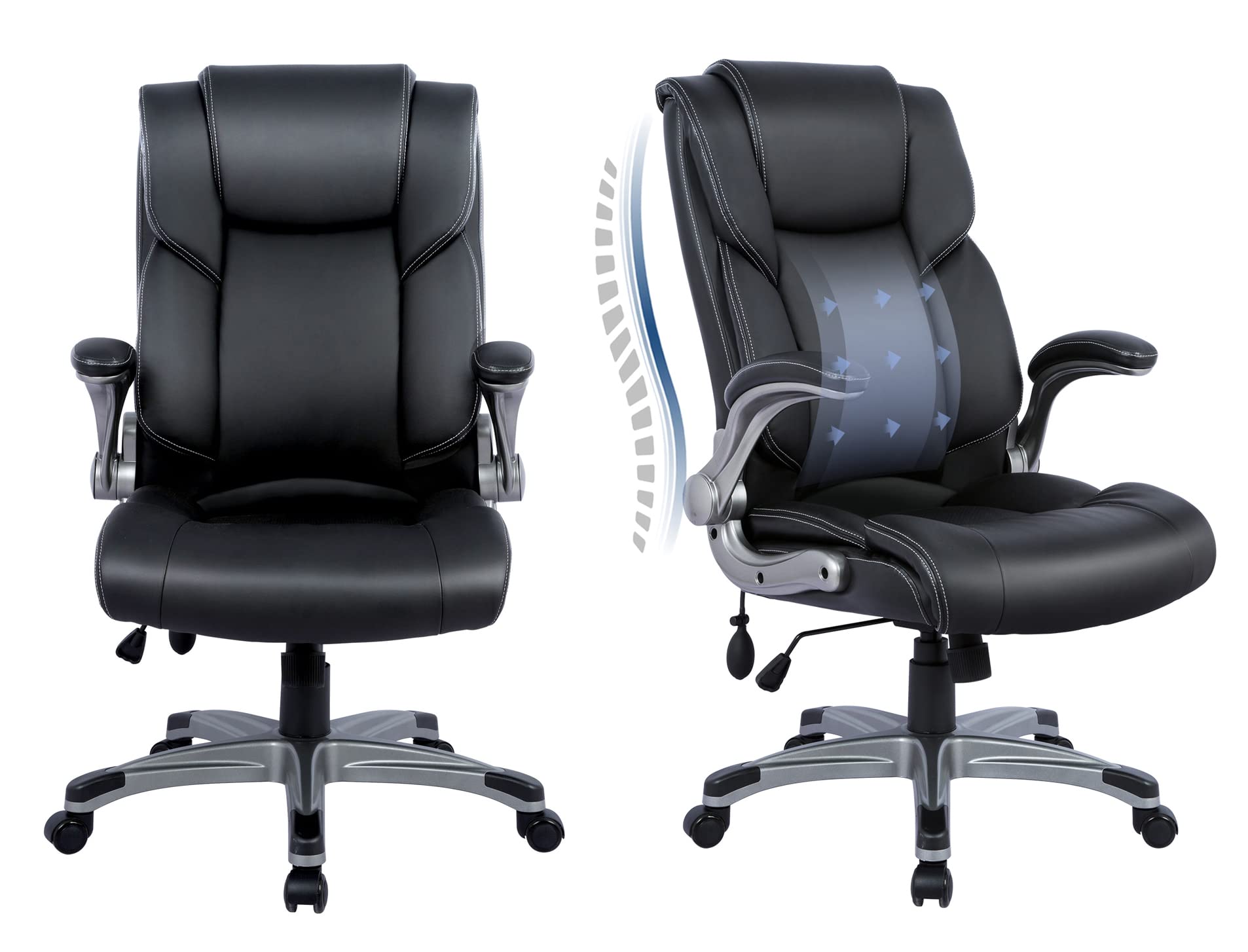 Snapklik.com : COLAMY Leather Executive Office Chair- High Back Home ...