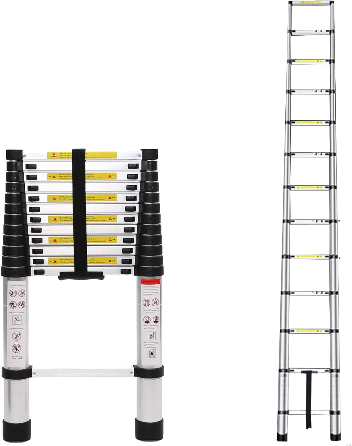 Telescoping Ladder, 12.5FT Aluminum Telescoping Extension Ladder ...