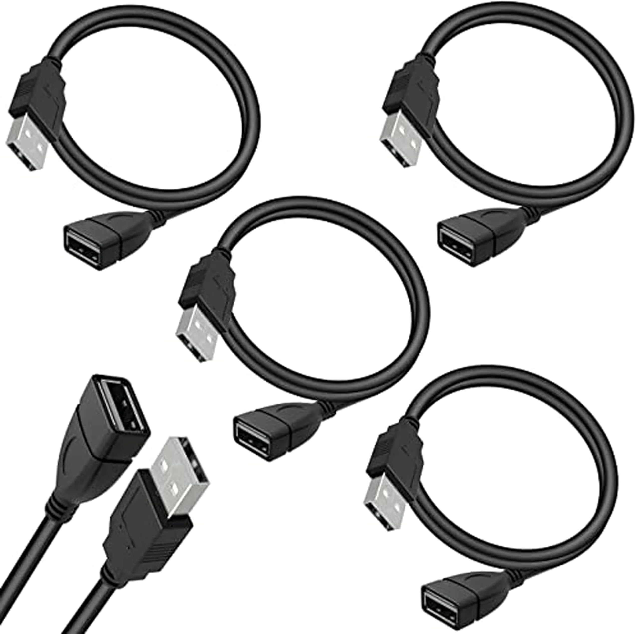Amazon.com: Besgoods USB Extension Cable, 4-Pack 6ft/2m USB 2.0 ...