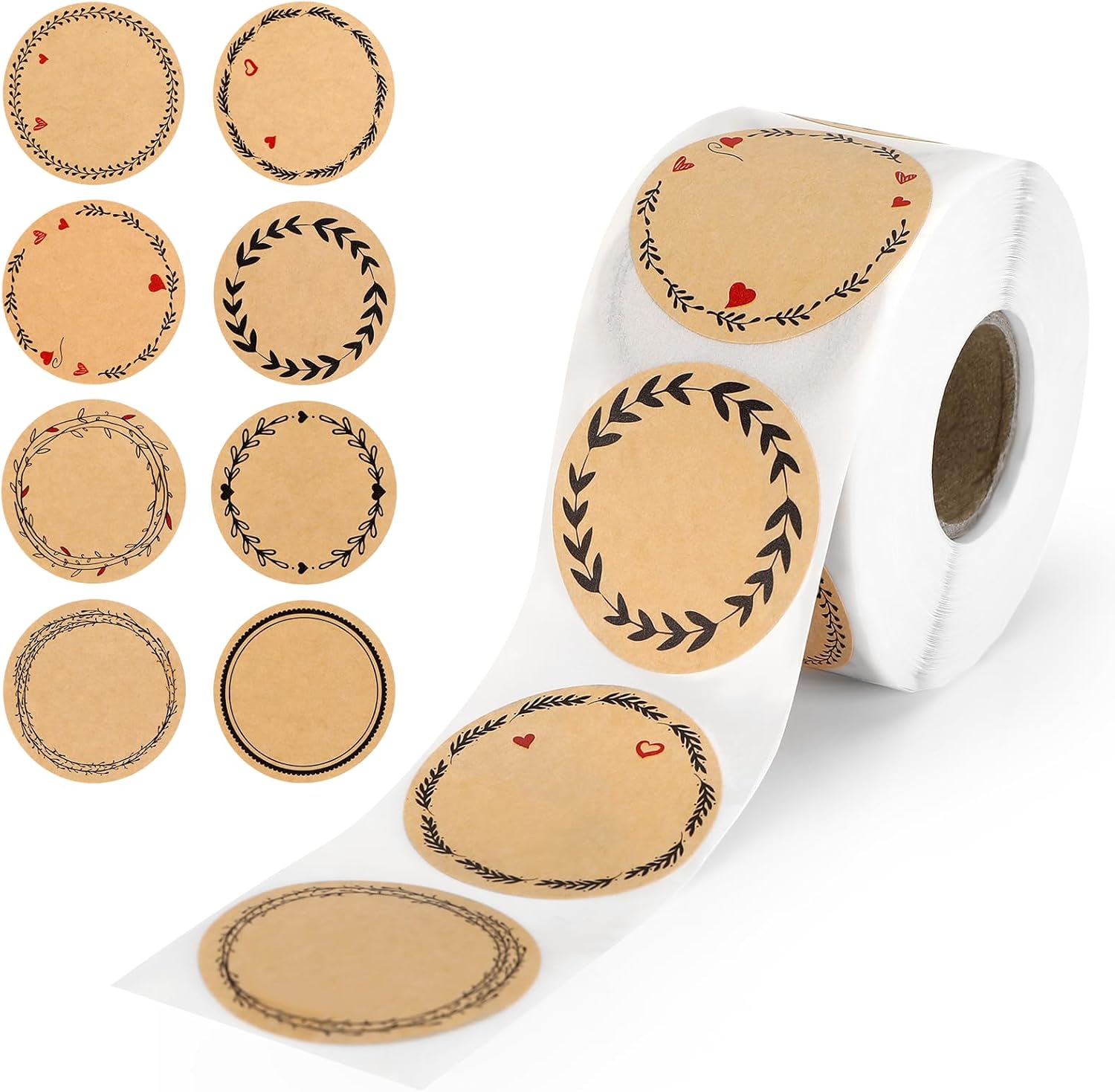Staranry Pack of 500 Kraft Paper Stickers for Labelling, 38 mm Jam ...