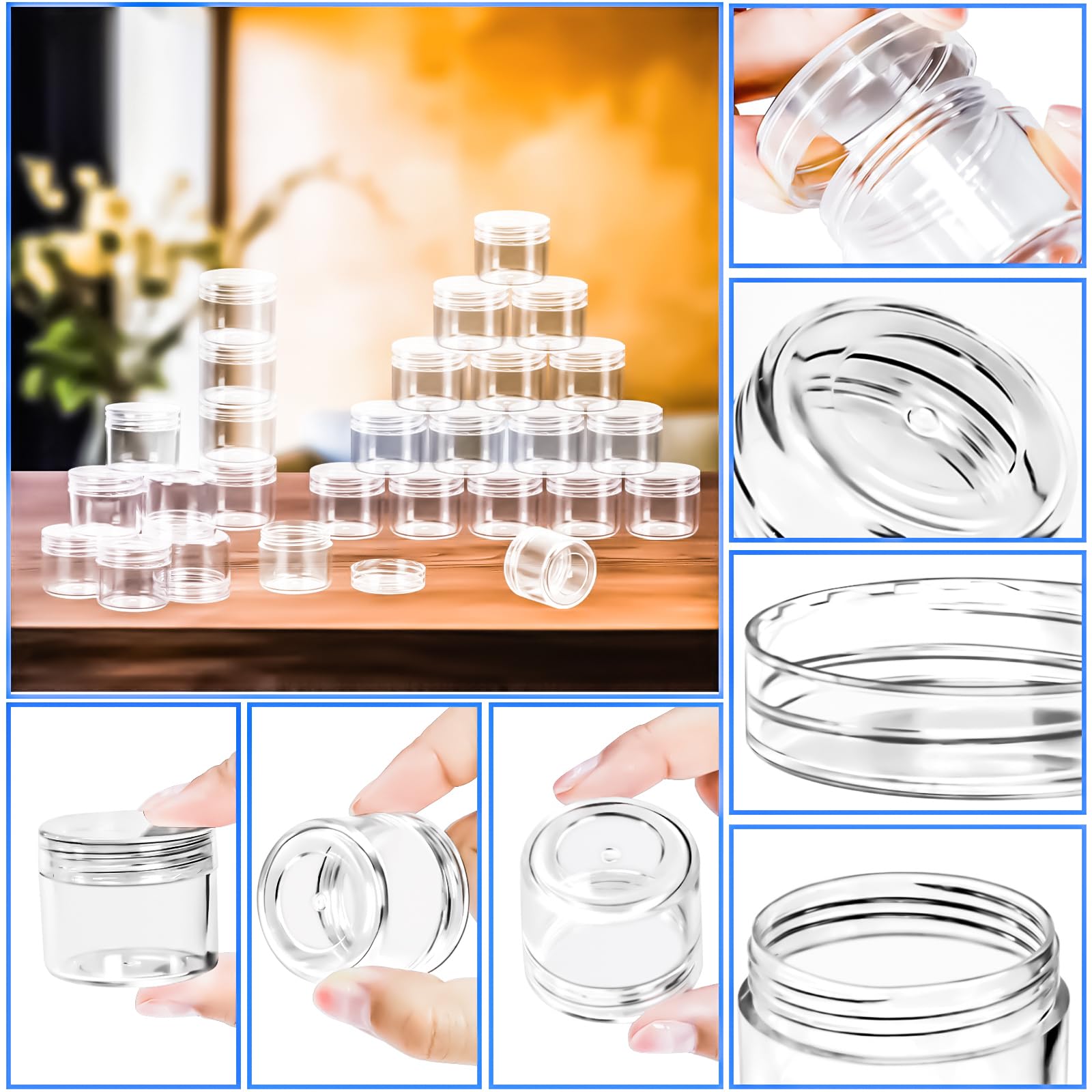 Snapklik.com : MotBach 35 Pack 20g Plastic Jars Containers, 20ml Travel ...