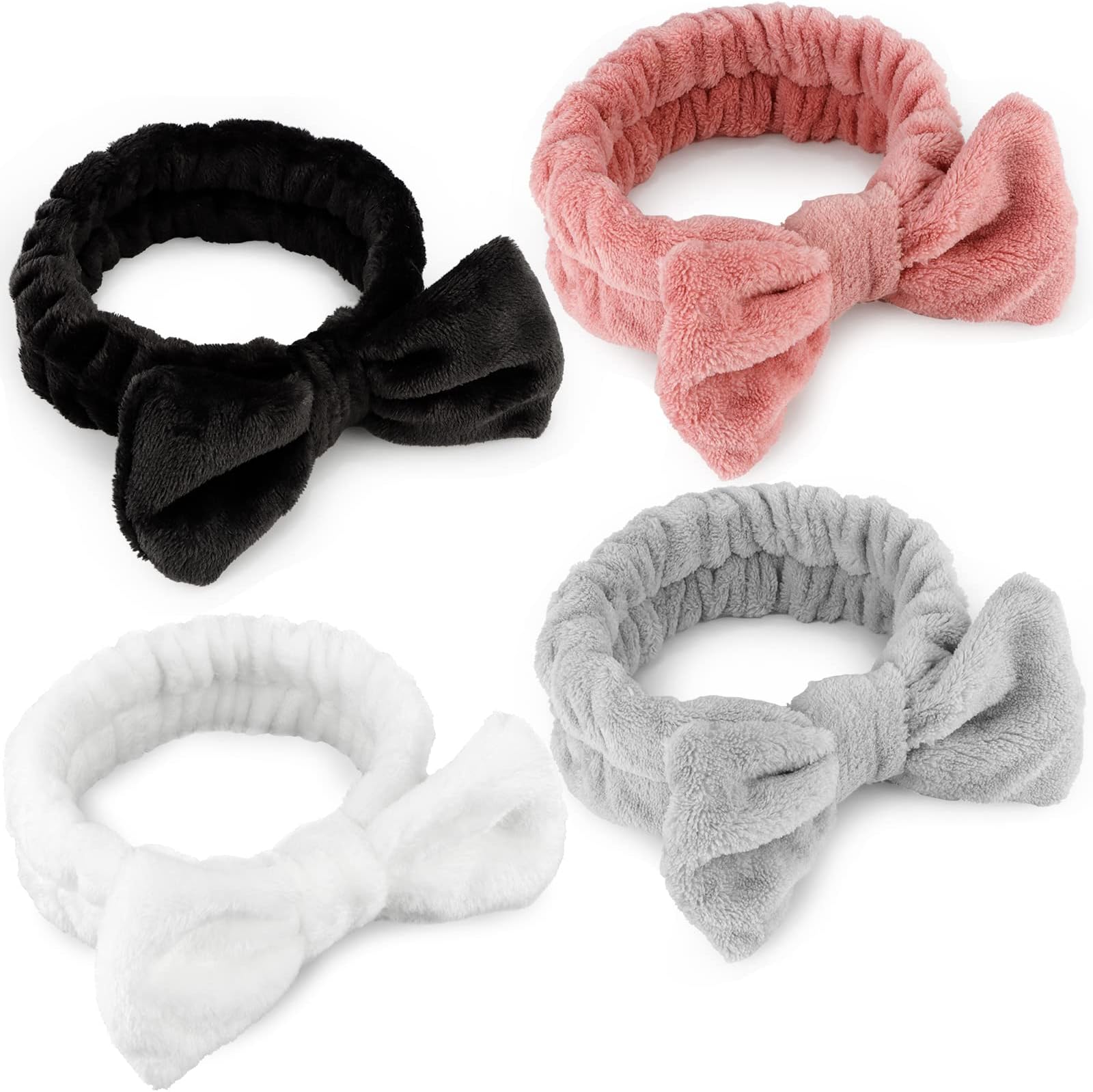 Amazon.com : Senkary 4 Pack Bow Makeup Headband Microfiber Spa ...