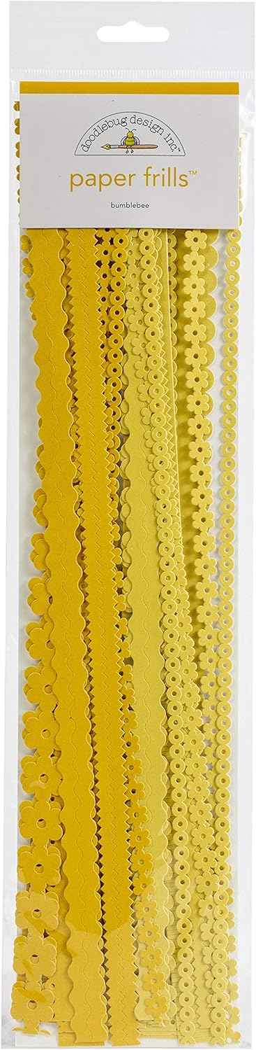 Amazon.com : Doodlebug Paper Frills 12" Strips 32/Pkg Bumblebee FRIL ...