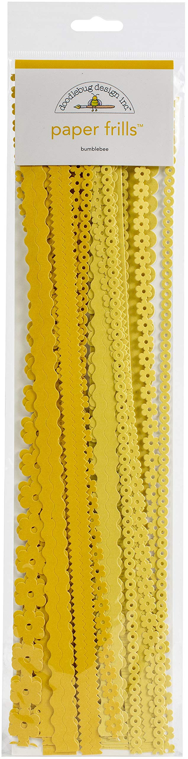Amazon.com : Doodlebug Paper Frills 12" Strips 32/Pkg Bumblebee FRIL ...