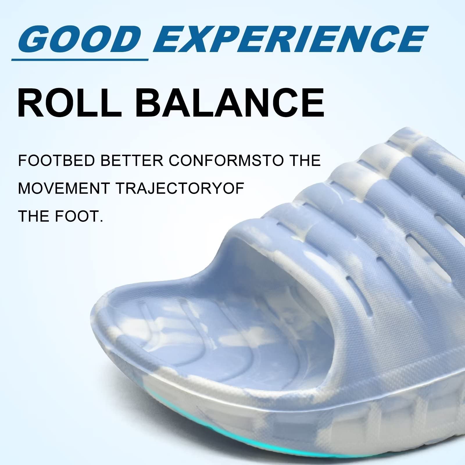 KuaiLu Mens Recovery Sandals Orthotic Thick Cushion Open Toe Sport ...