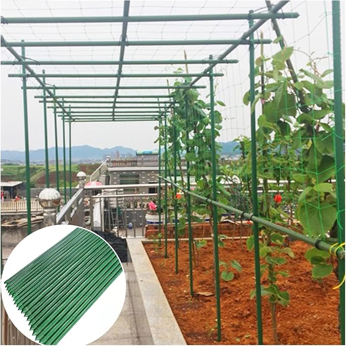HJZALMI Plastic Coated Tomato Stakes, Steel Plant Stick Support, Garden ...
