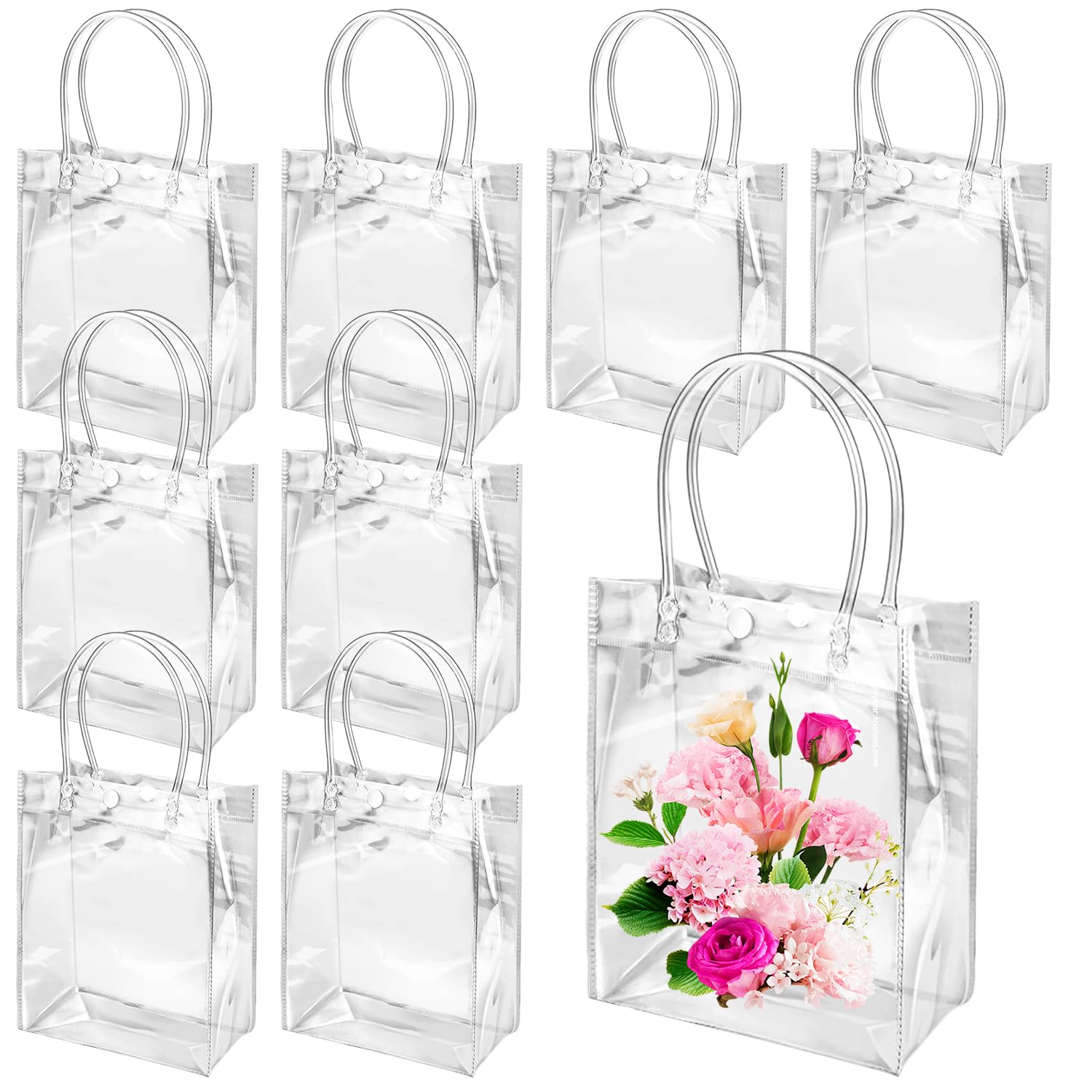 25pcs Clear PVC Plastic Gift Bags Small Gift Wrap Bags Transparent ...