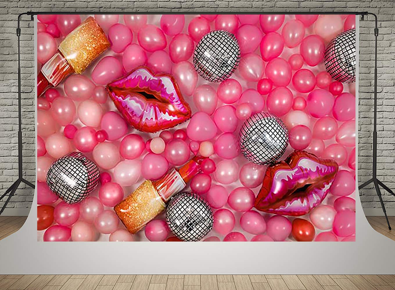 Buy Kate Barbie Theme Photography Backdrops 10x8ft Pink Balloons Lips ...