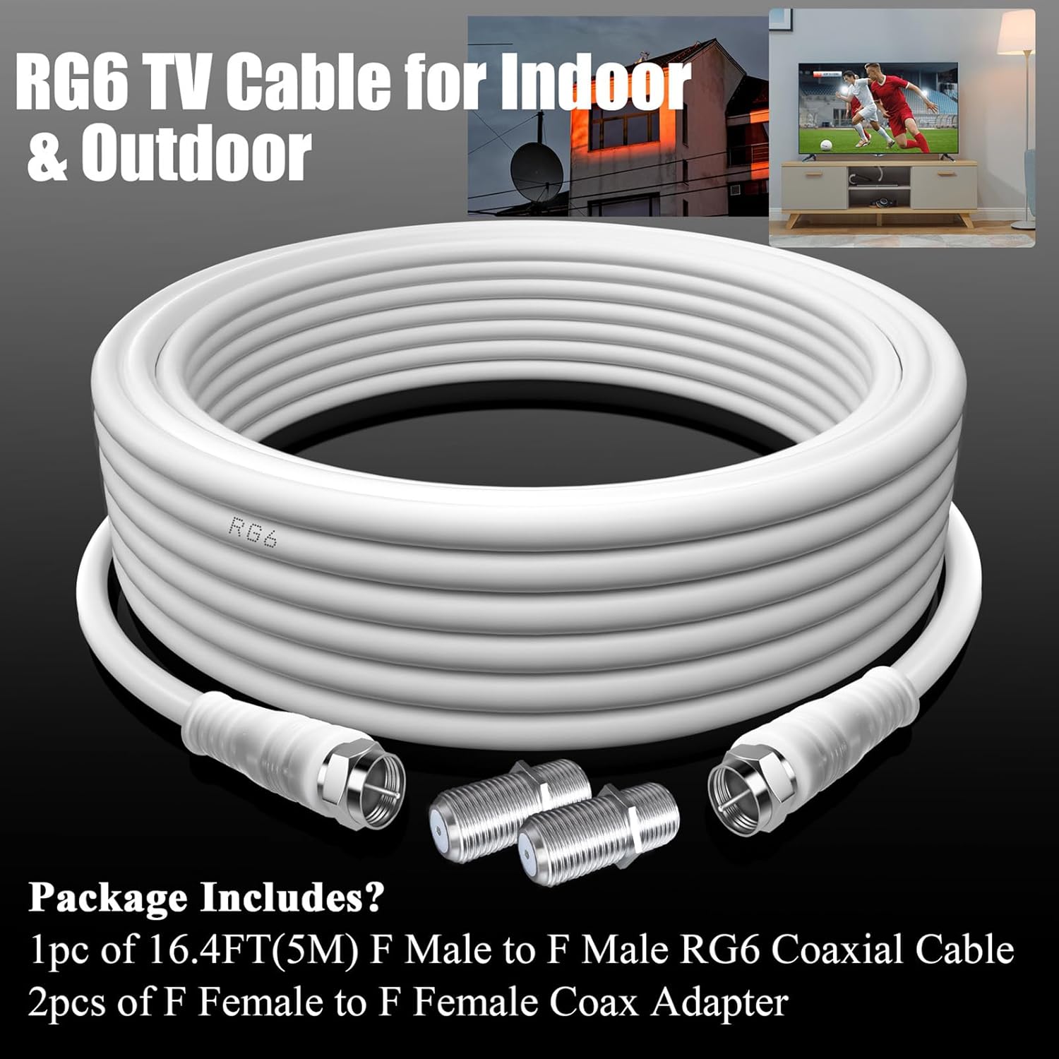 RG6 F Type TV Aerial Cable, F Male to F Male Philippines | Ubuy