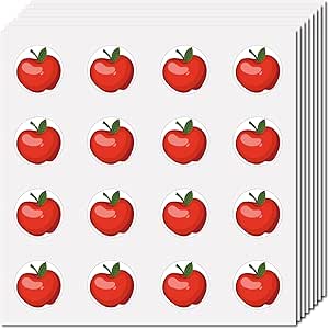 Amazon.com: CREATCABIN Red Apples Sticker Small Apple Shape Stickers ...