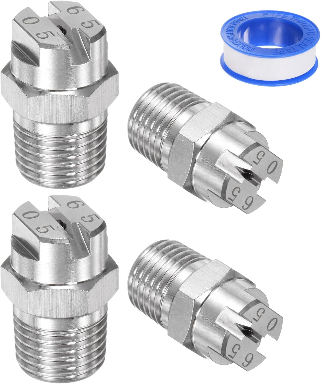 Amazon.com: M METERXITY 4-Pack Flat Fan Spray Tip, 65 Degree 1/4BSPT ...