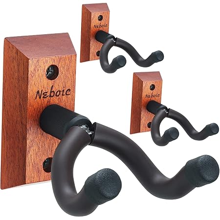 Amazon.com: Guitar Wall Mount 2 Pack, Black Walnut Wood U-Shaped Guitar ...