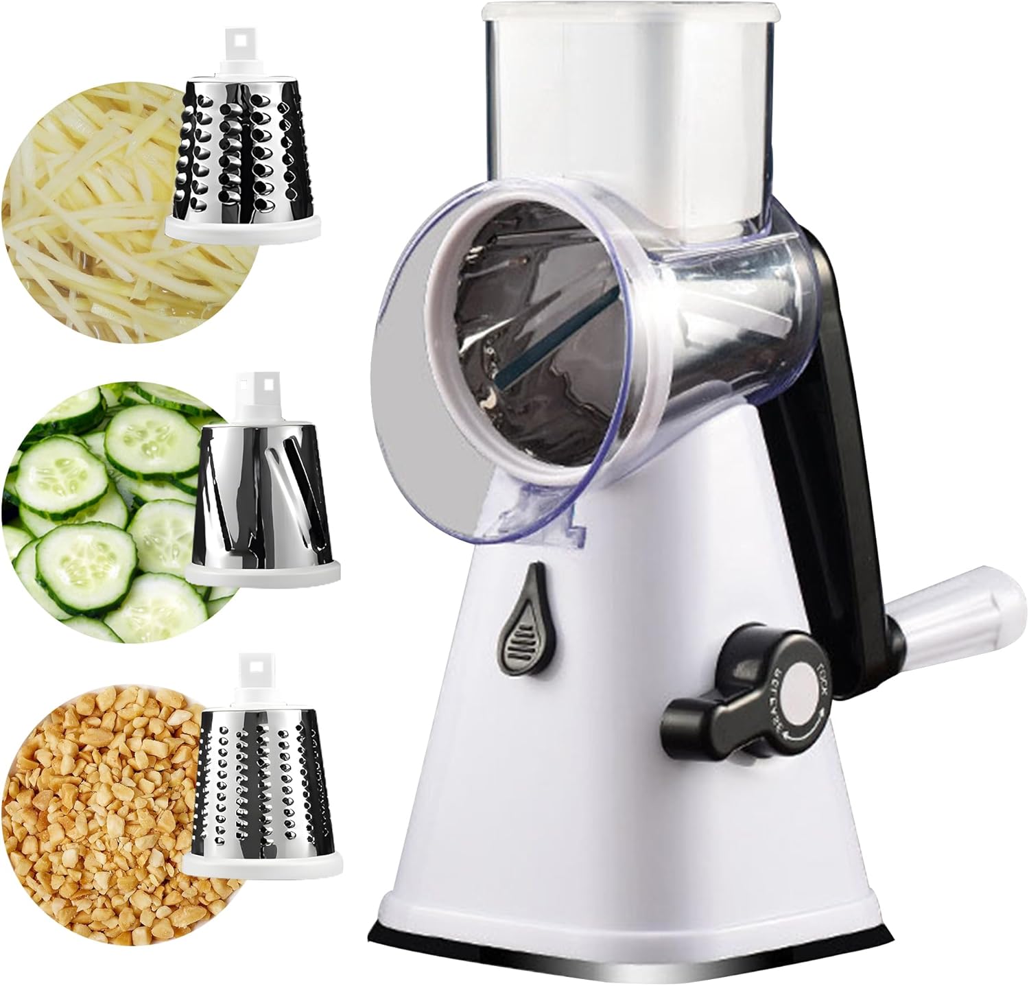 Amazon.com: QST EXPRESS Manual Rotary Cheese Grater with Handle - Round ...