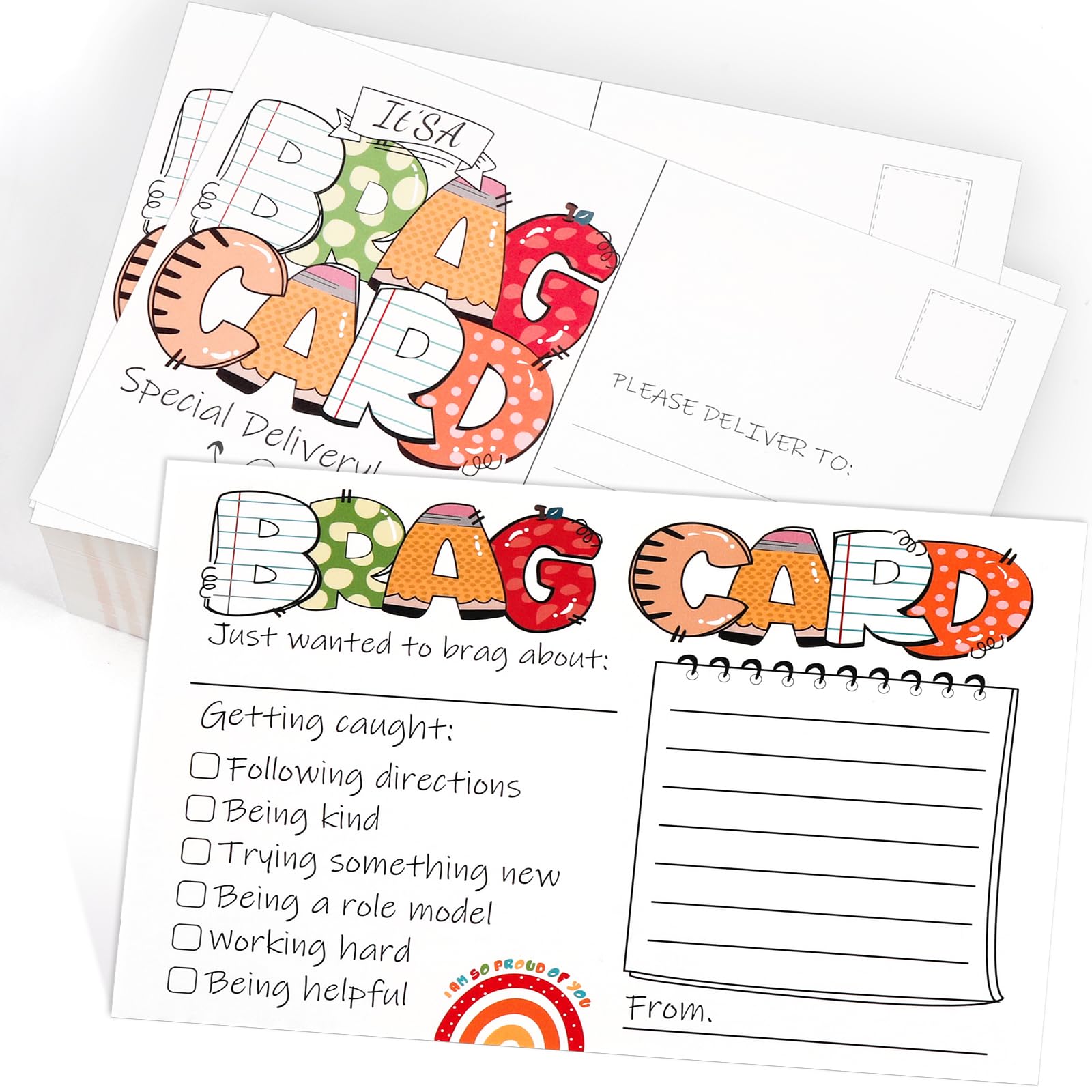 Amazon.com : 200 Pcs Teacher Mail Cards Classroom Incentives Good ...