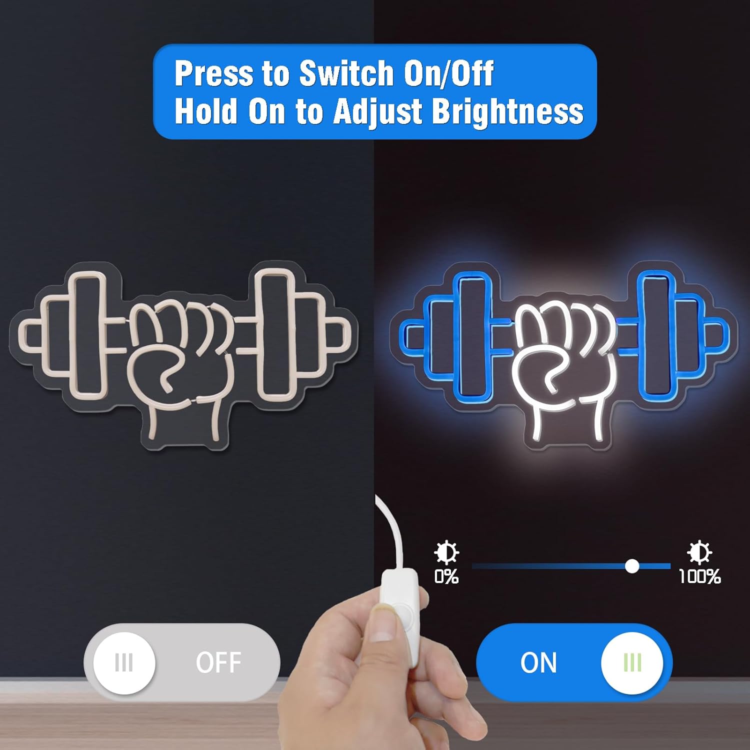 Letrero de neón para gimnasio, luces de neón para decoración de pared ...