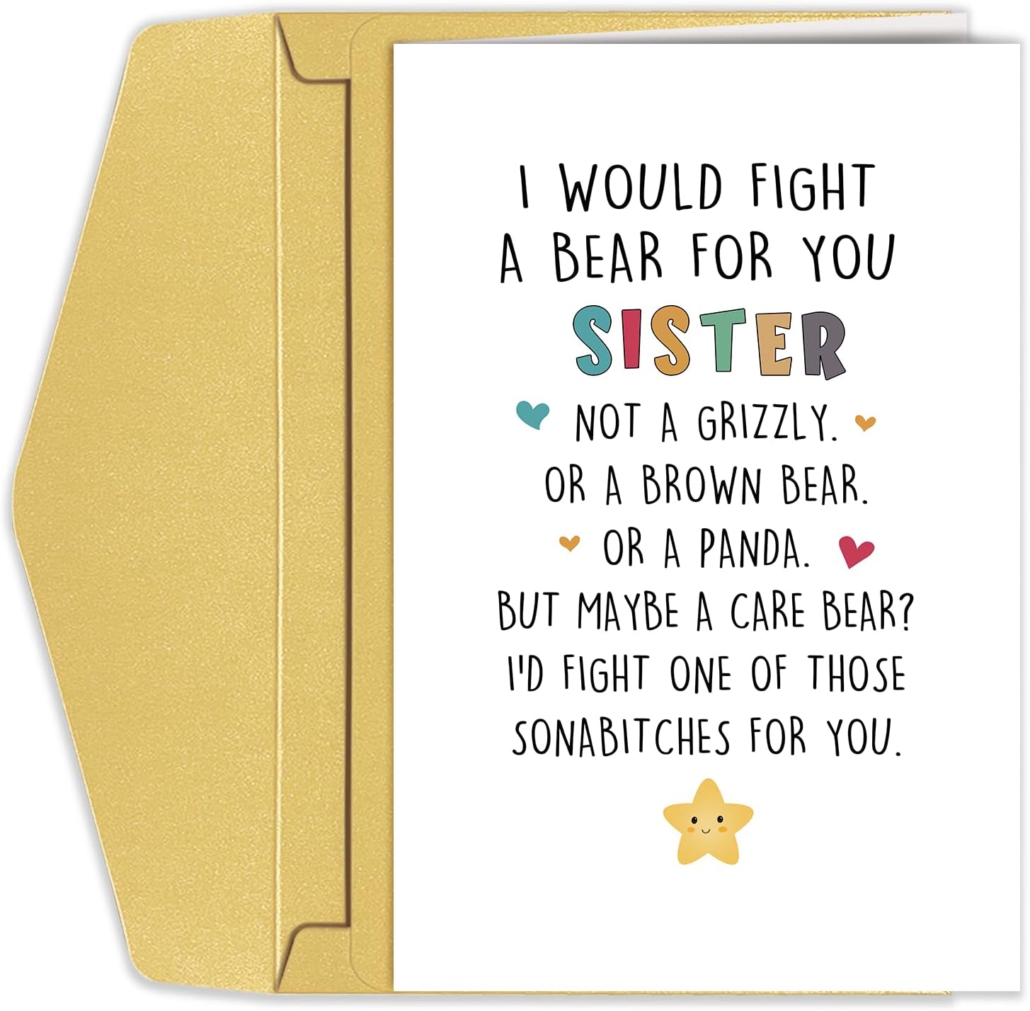 Amazon.com : Obbyidk Funny Birthday Card for Sister, Hilarious Sister ...