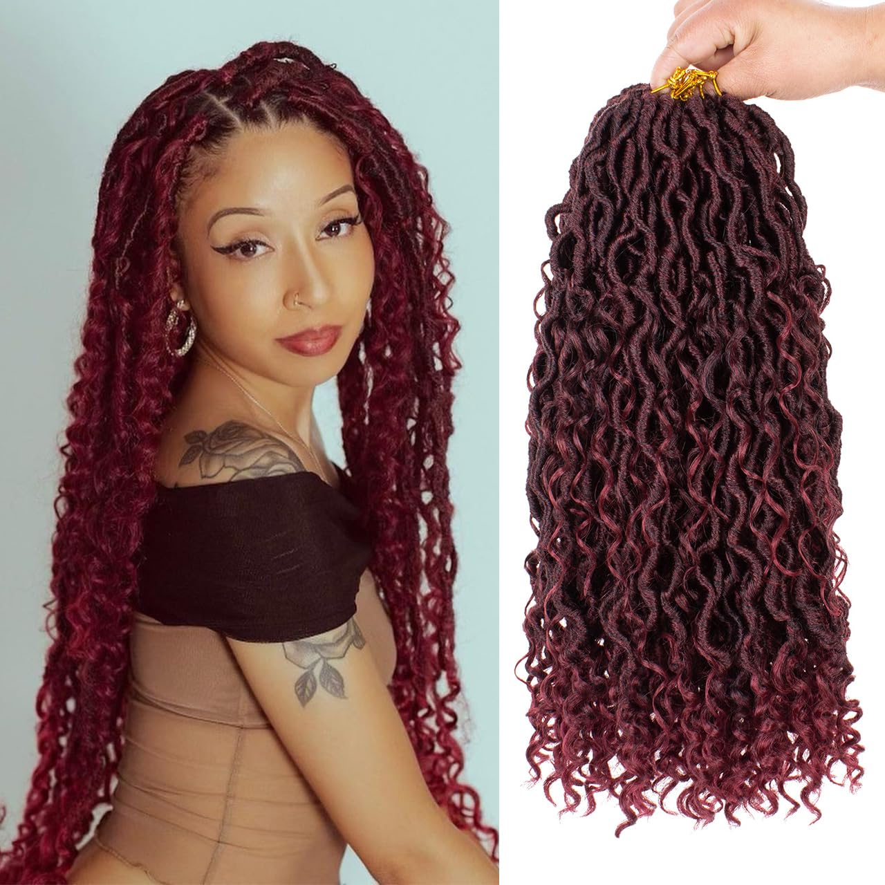 Zrq 8 Packs Ginger Goddess Locs Crochet Hair 18 Inch | Desertcart INDIA