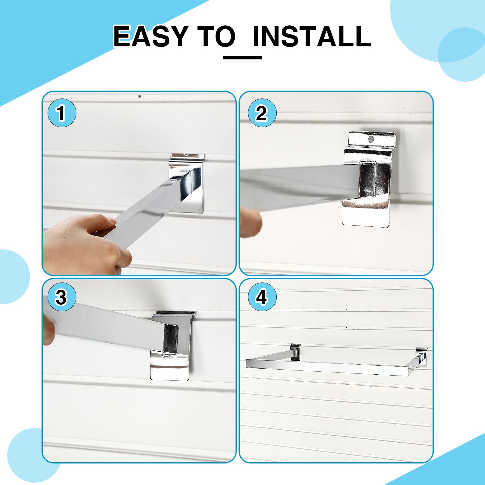 Snapklik.com : Unittype 4 Pcs U Shaped Hangrail For Slatwall 24 Inch ...