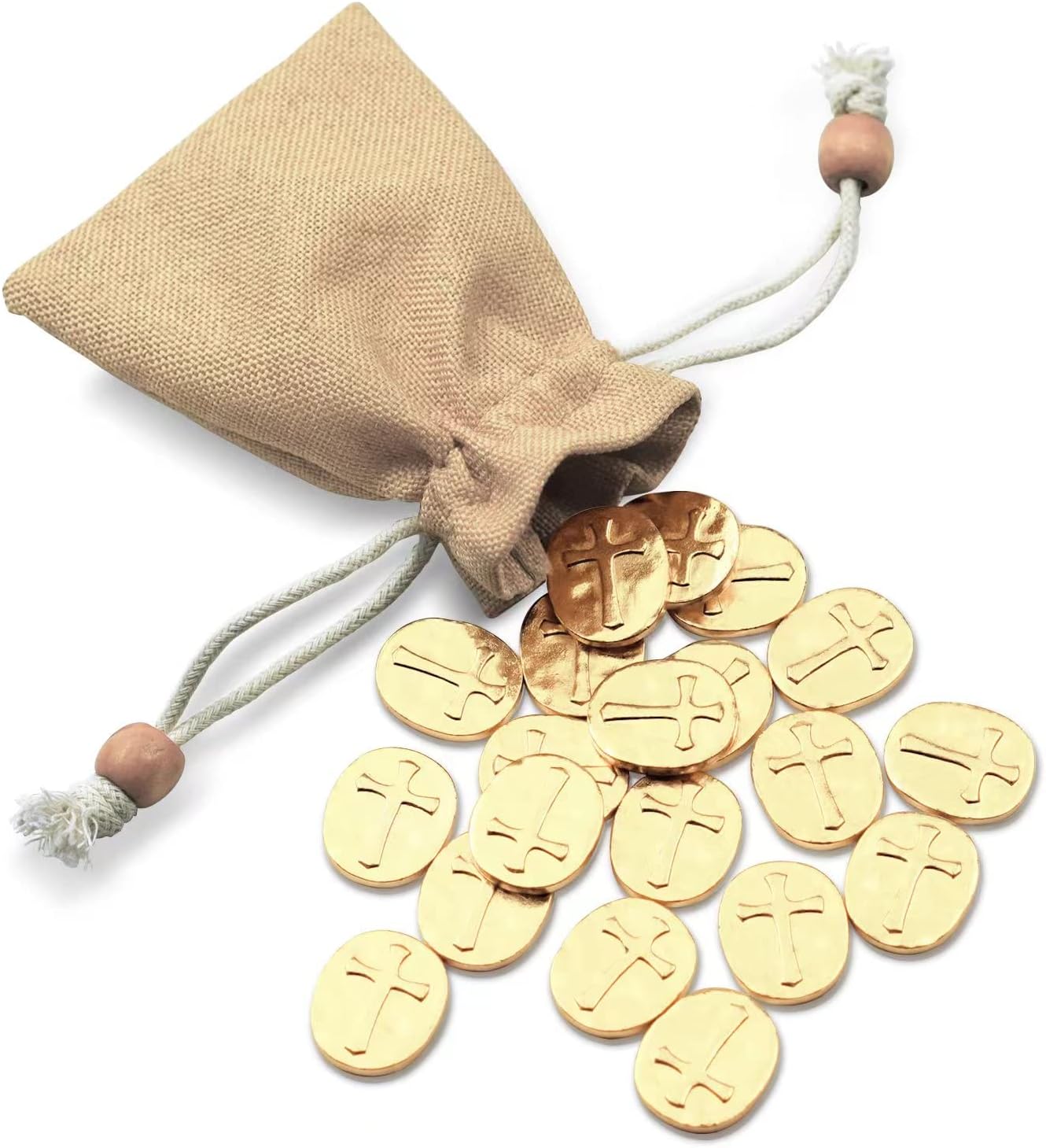 Amazon.com: Gaberic 20 Pcs Pocket Cross Coins - 2 Sided Crosses Token ...