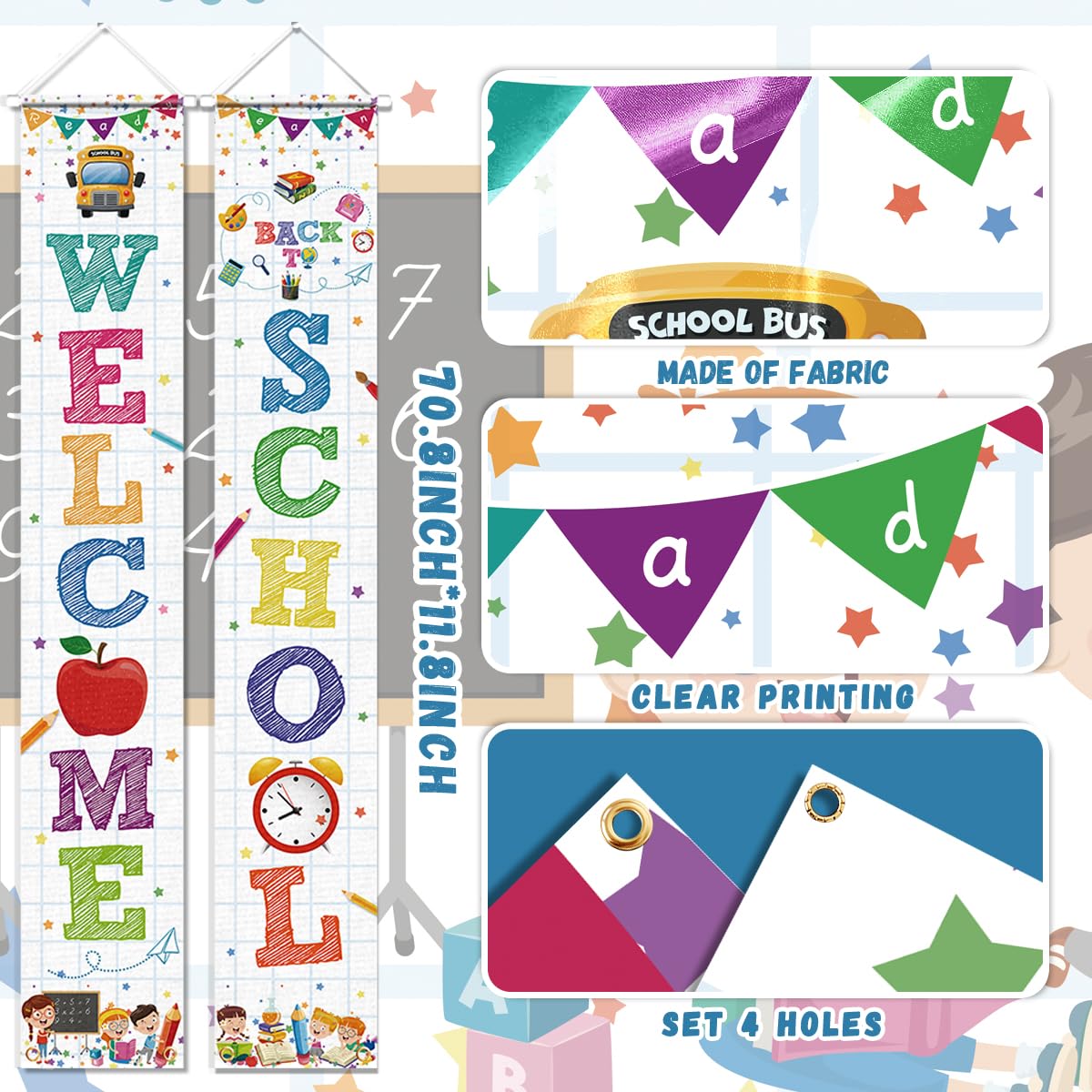 Snapklik.com : Welcome Back To School Porch Sign Supplies Back To ...