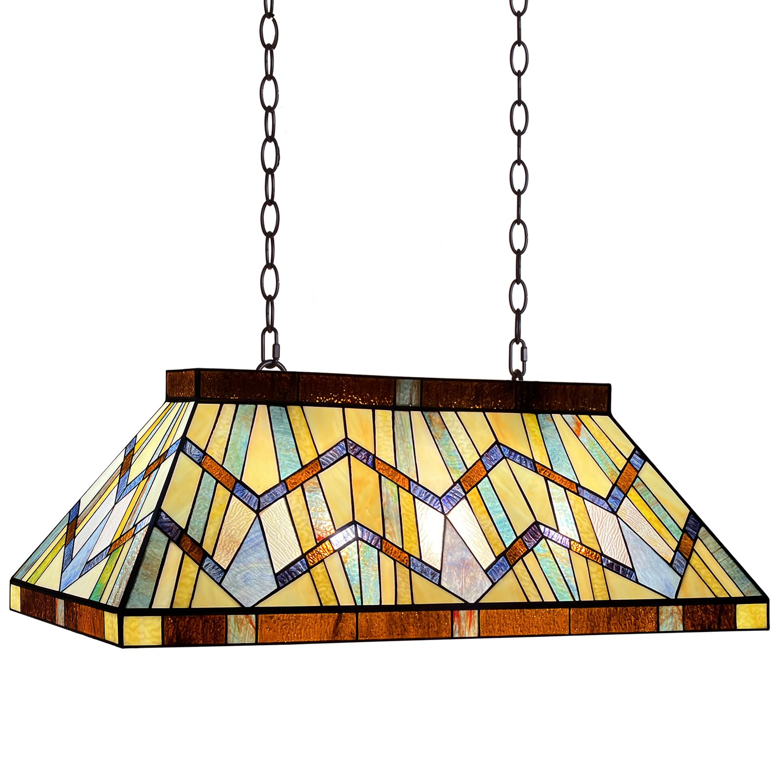 Capulina Tiffany Pool Table Light Cream Amber Antique Style Chandelier ...