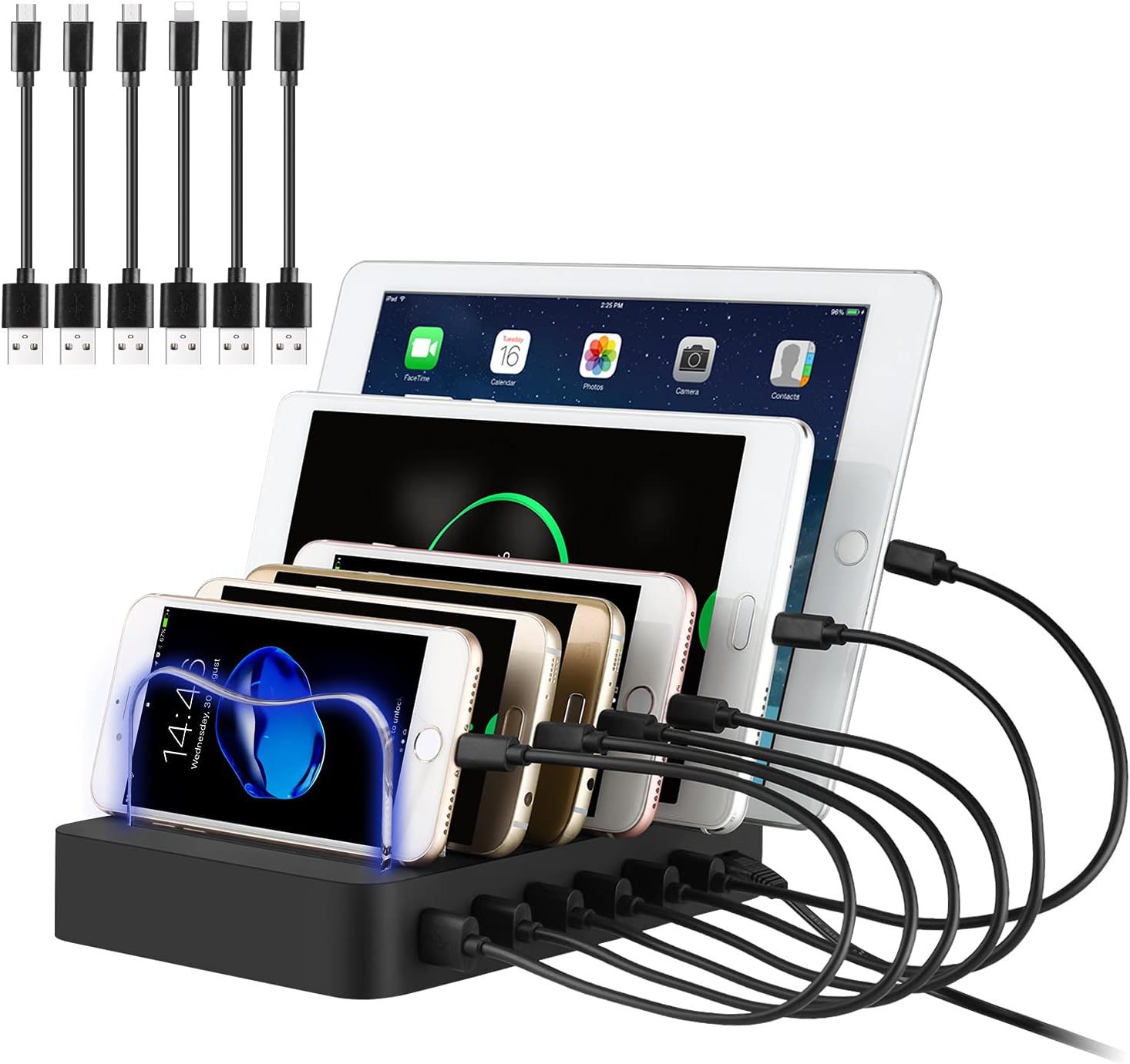 Yisen Handy Ladestation USB Ladegerät mehrfach Ladestation für mehrere ...