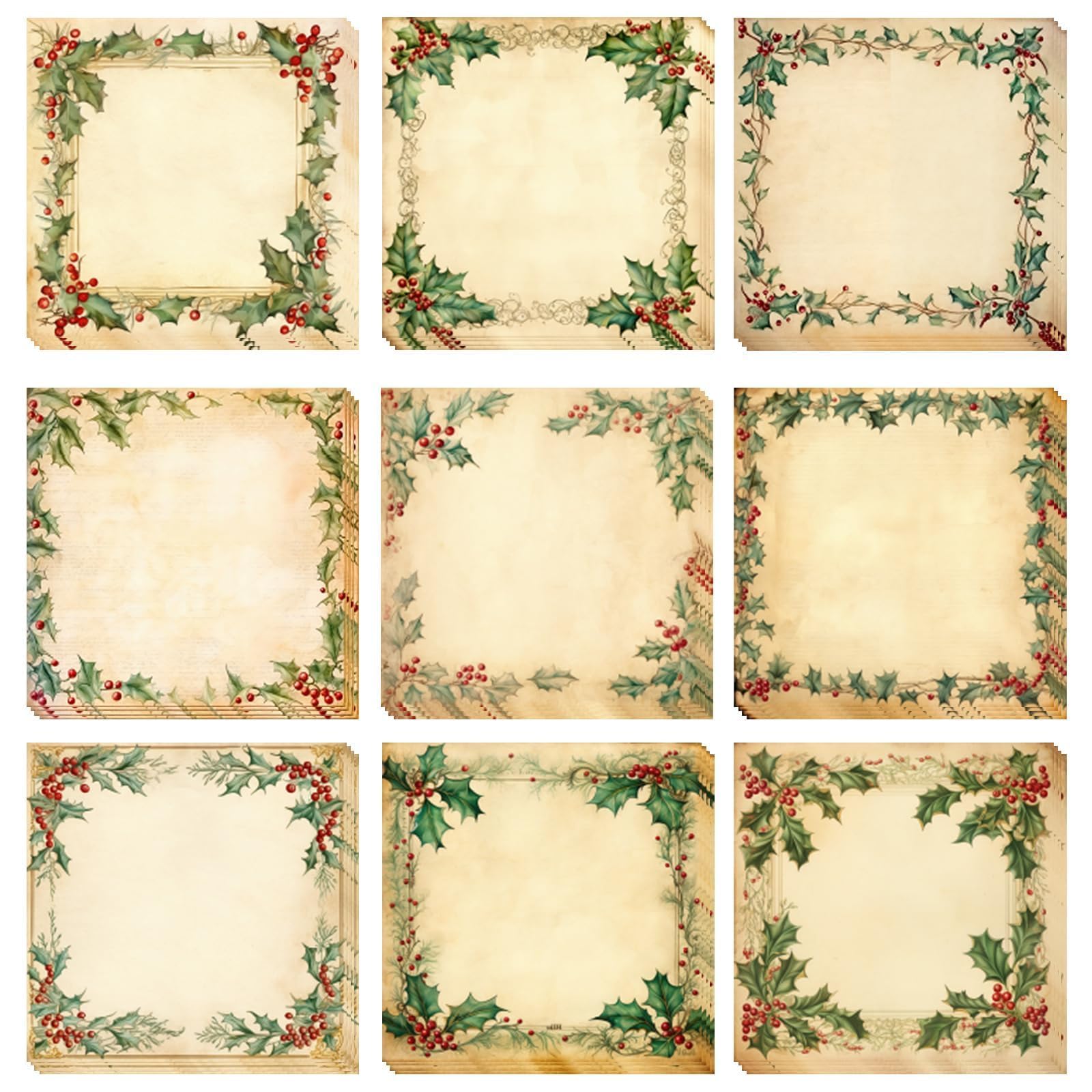 Amazon.com : 9 Pieces Christmas Sticky Notes 3x3 Inch Cute Vintage ...