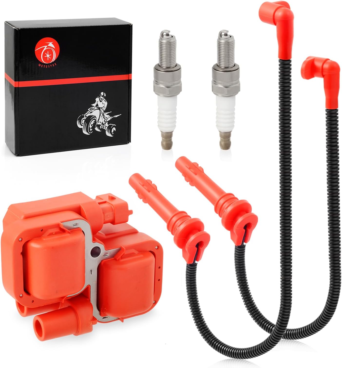 Amazon.com: Ignition Coil and Spark Plug & Wire Cap for Polaris Ranger ...