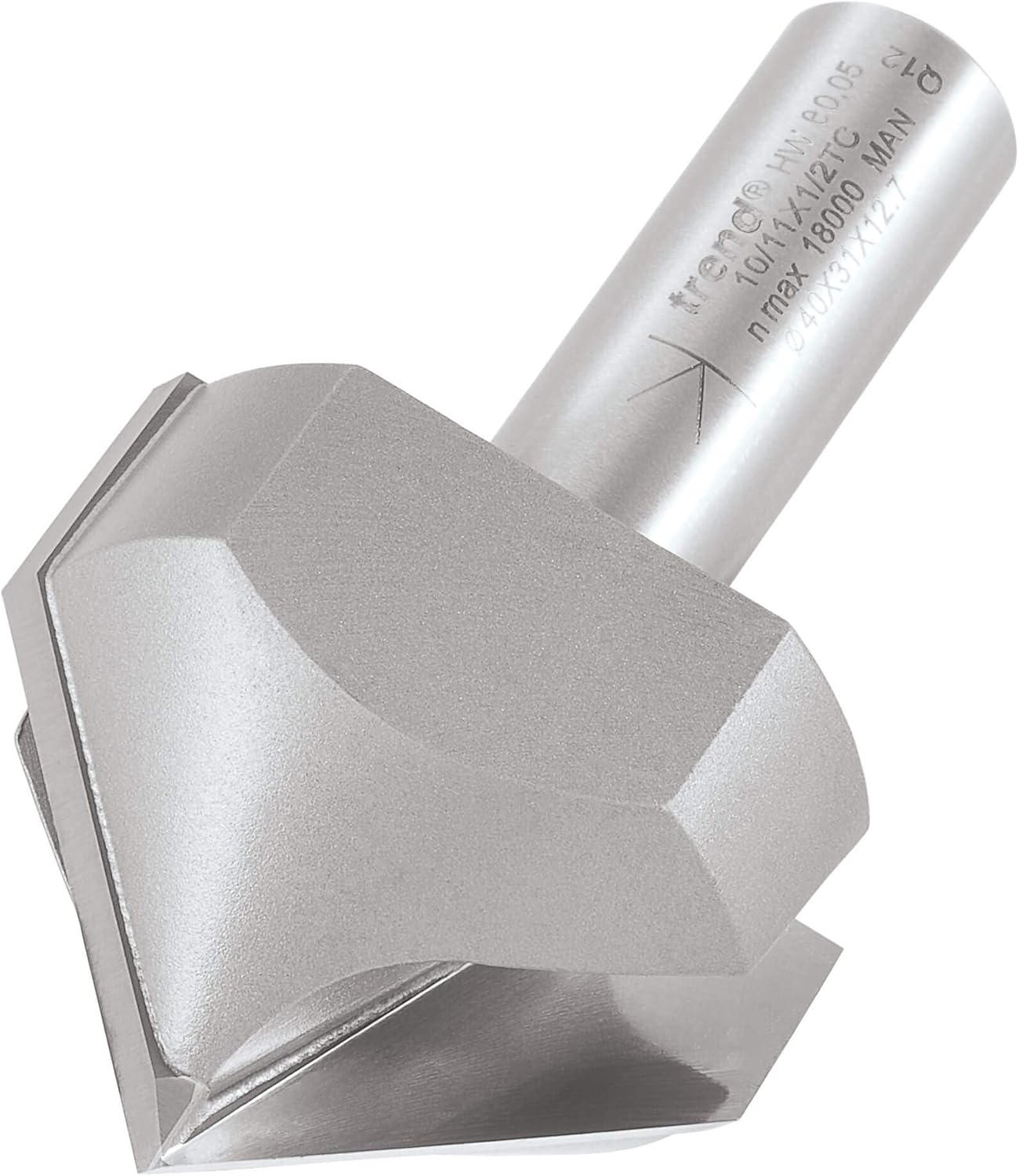 Trend Professional Chamfer V Groove Cutter, 45-Degree, 1/2 Inch Shank ...