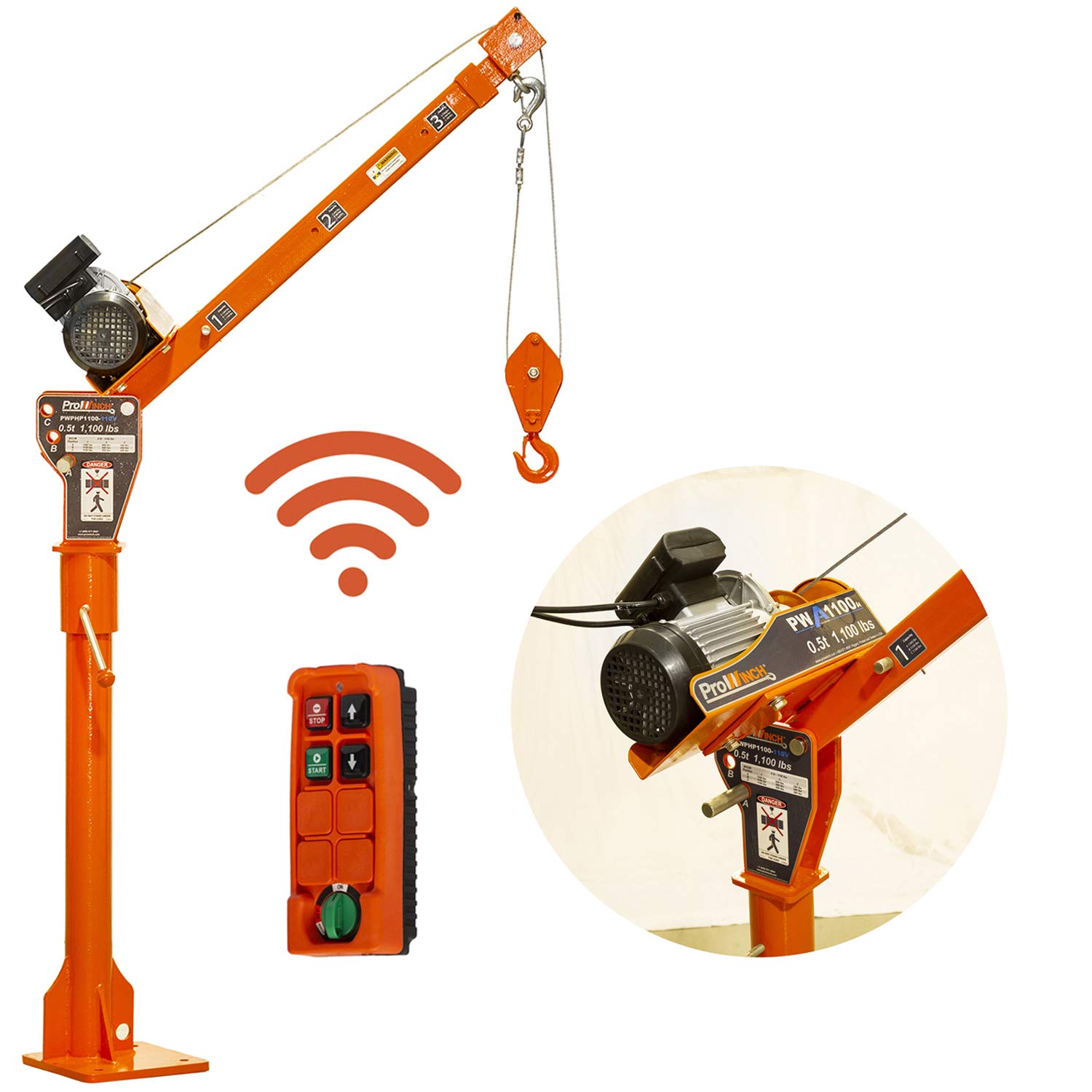 Prowinch 1000 lbs Davit Crane with 360-Degree Swivel Functionality ...