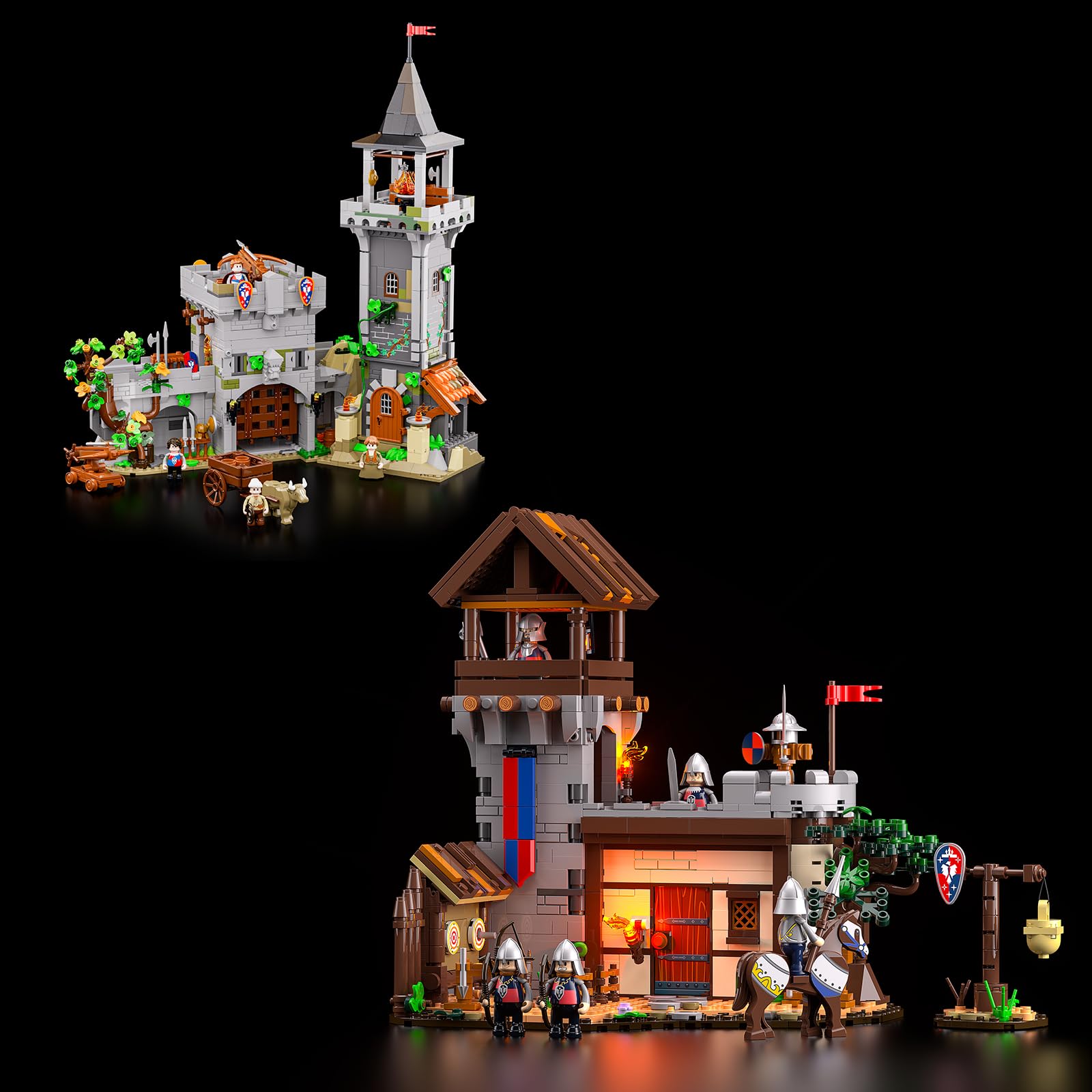 Amazon.com: FUNWHOLE Lighting Building Bricks Set Medieval Training ...