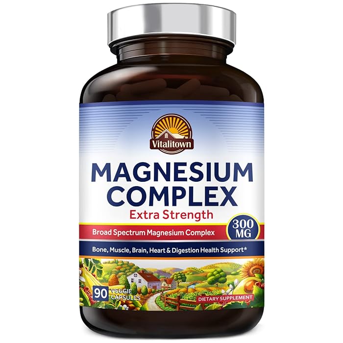 Buy Vitalitown Magnesium Complex, 300 MG Elemental Magnesium, 5 Broad ...