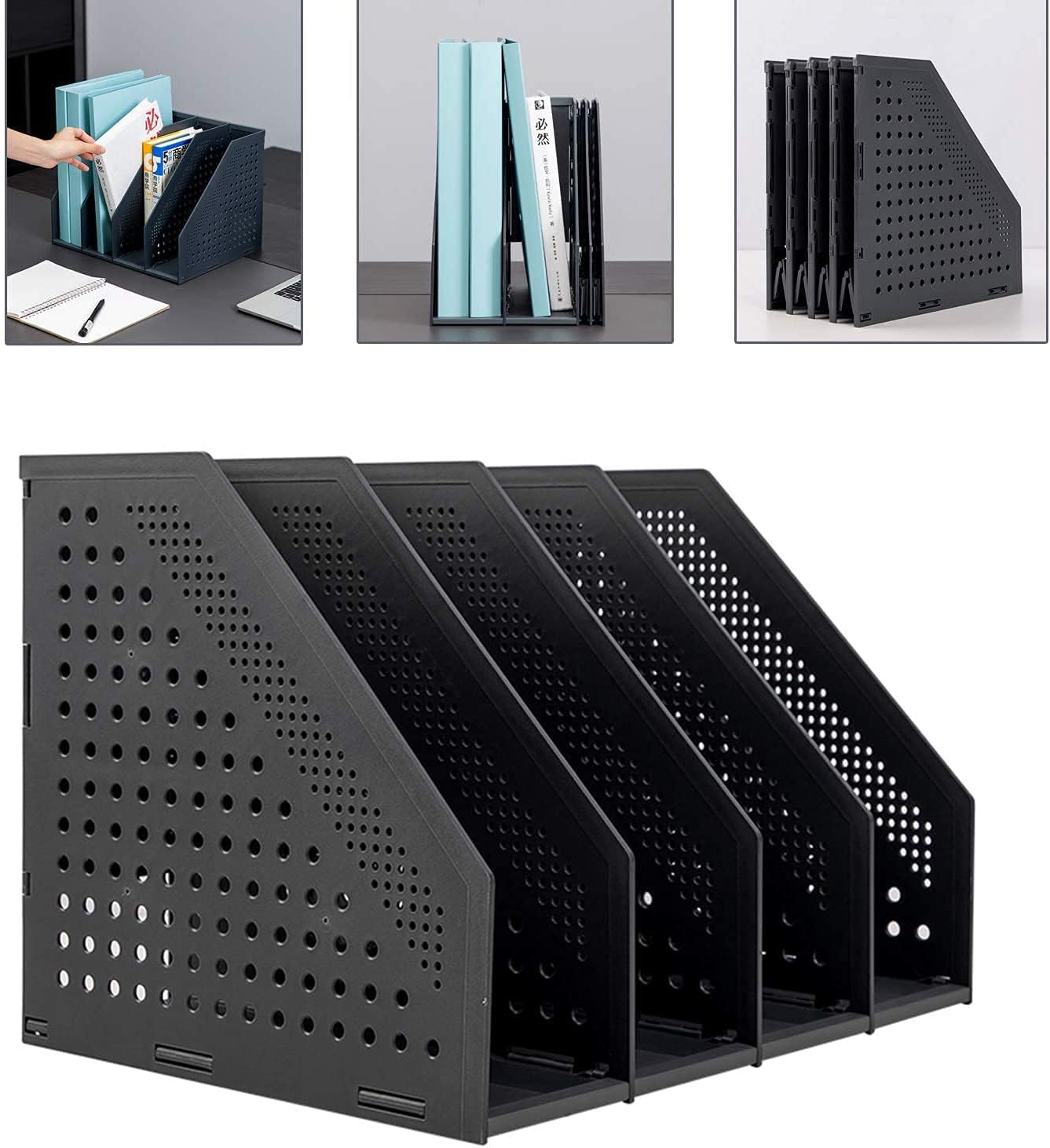 OSCO Black Wiremesh Triple Magazine Rack | Folder Storage | File ...
