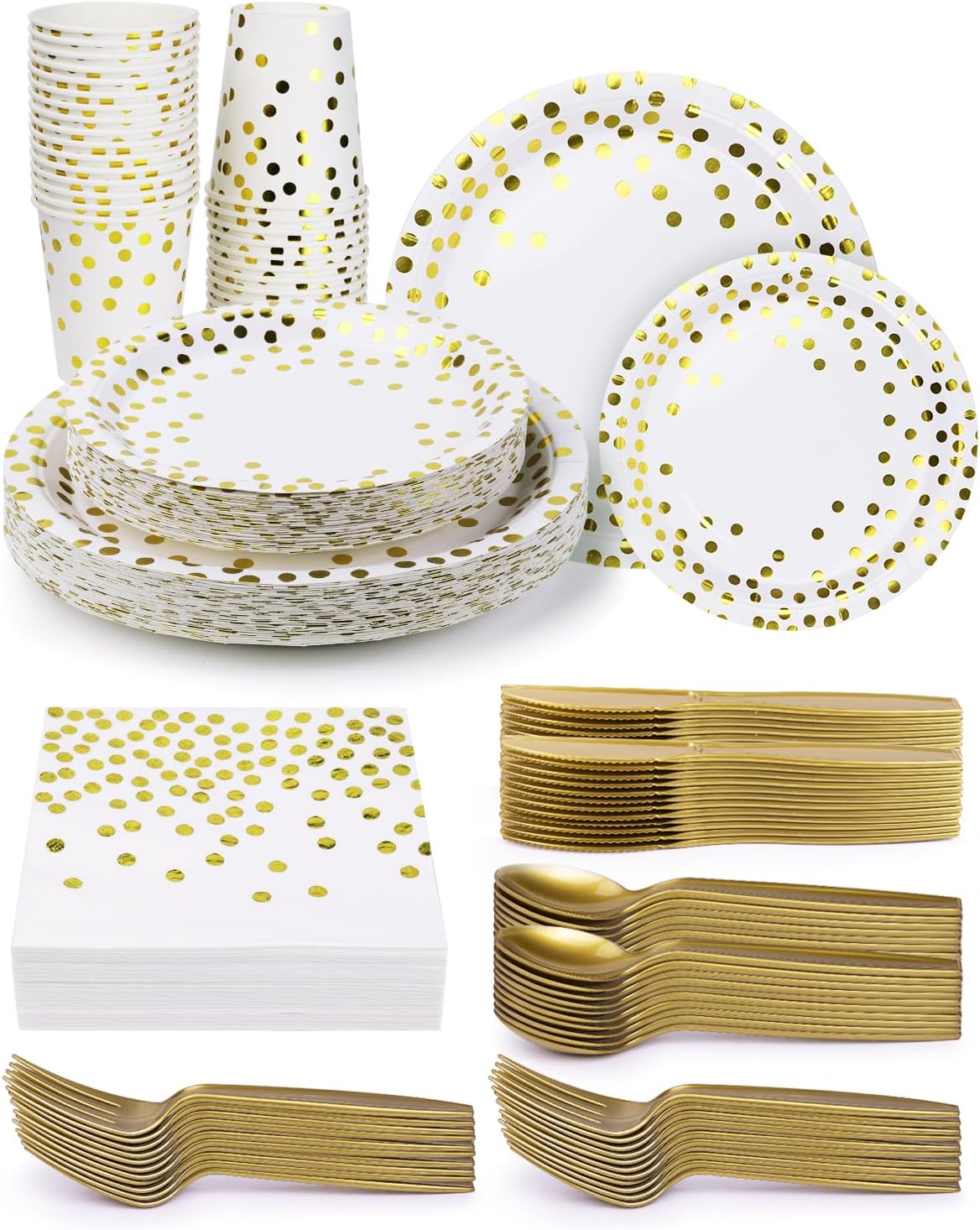 Amazon.com: Umigy 160 Pcs Plastic Disposable Dinnerware Set Include 24 ...