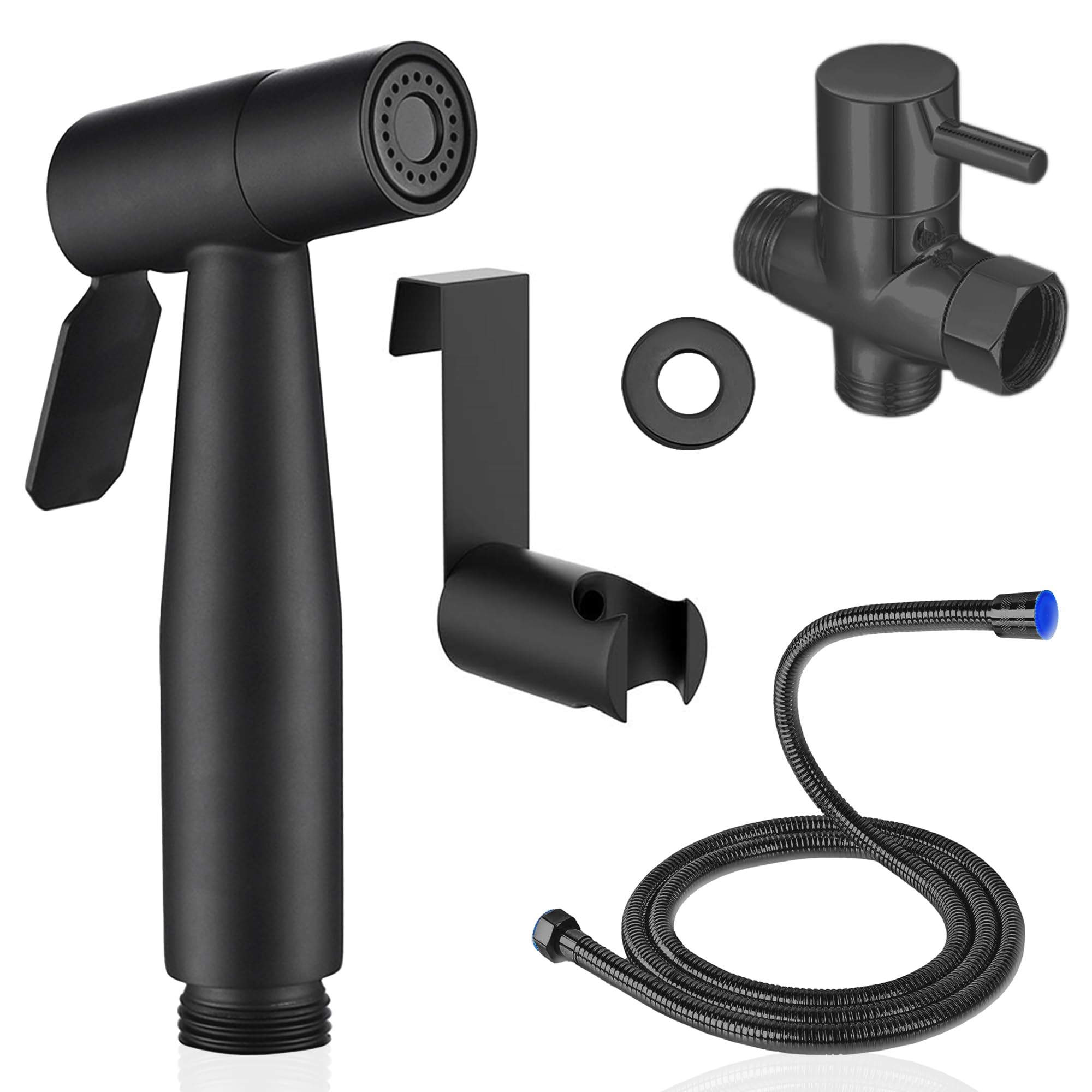 Hygienic Shower for Toilet Black Stainless Steel Complete Kit with Hose ...