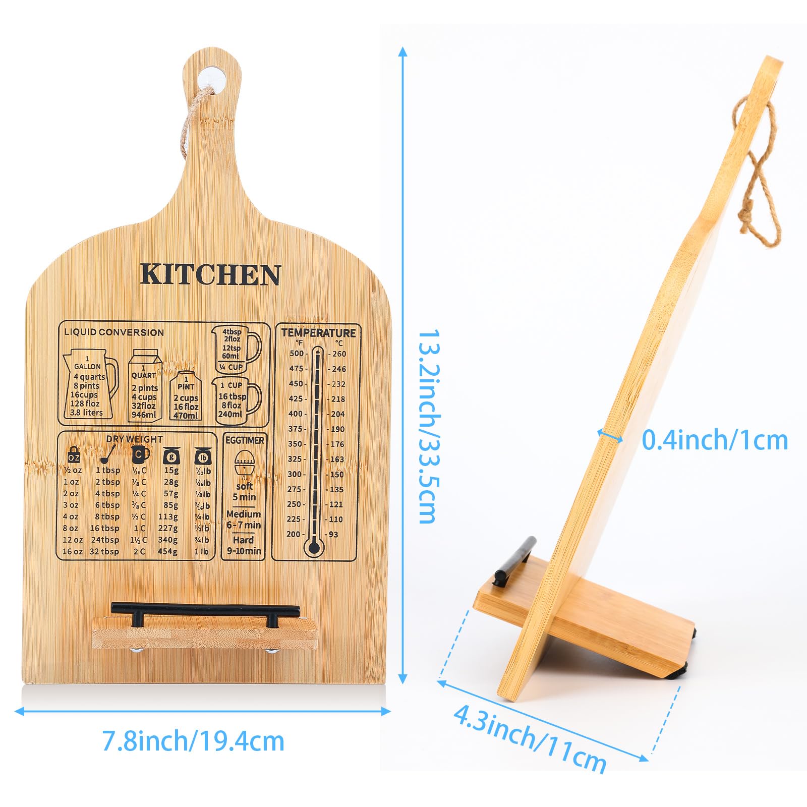 Counter Cookbook Organizer DTOFOOT Wooden Cookbook Stand With ...