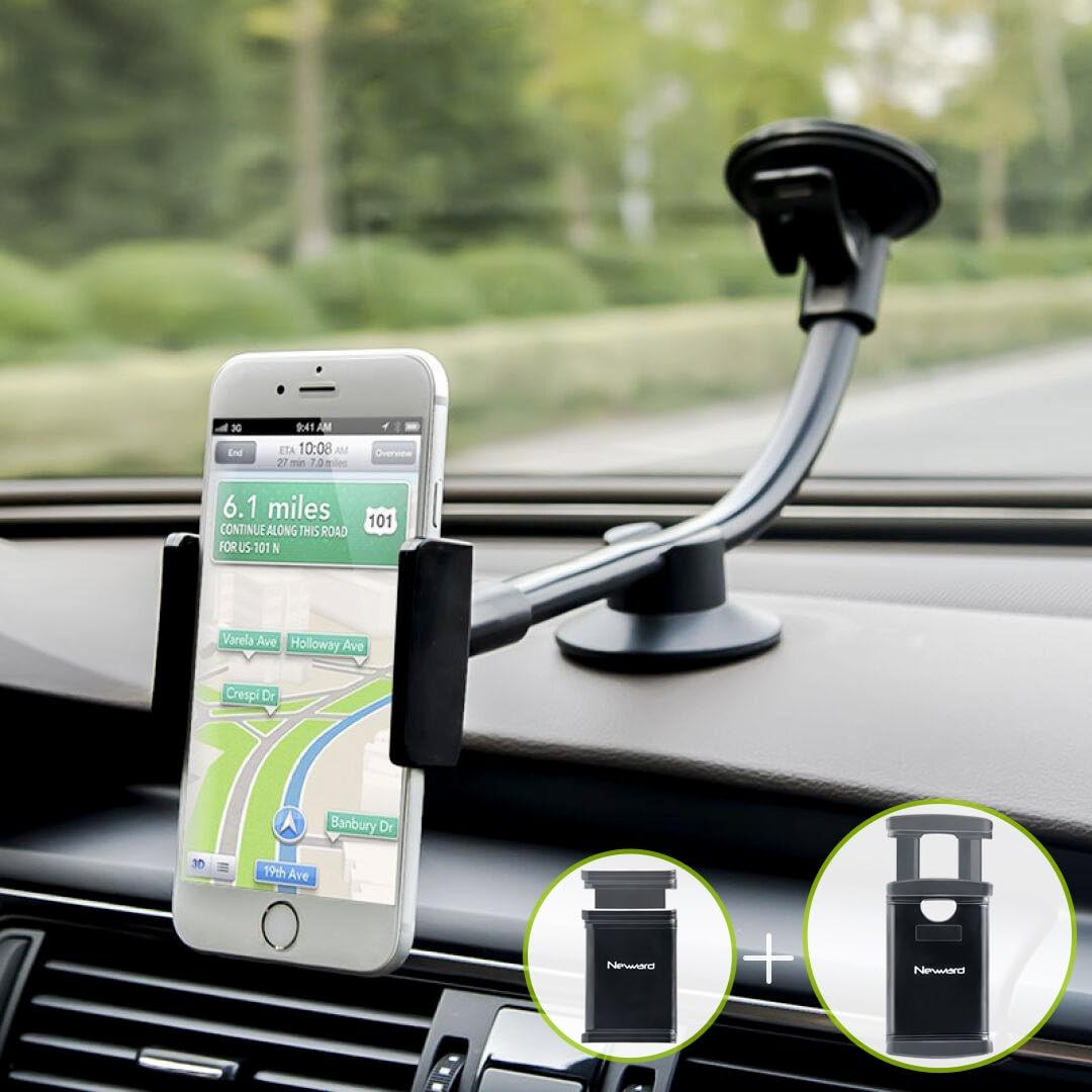 Amazon.com: Newward Car Phone Holder Mount, [ 2 Different Sizes Clamp ...